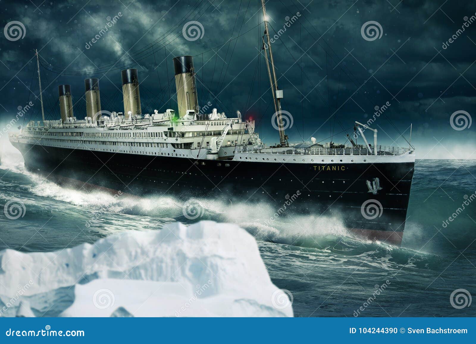 Titanic Hitting The Iceberg