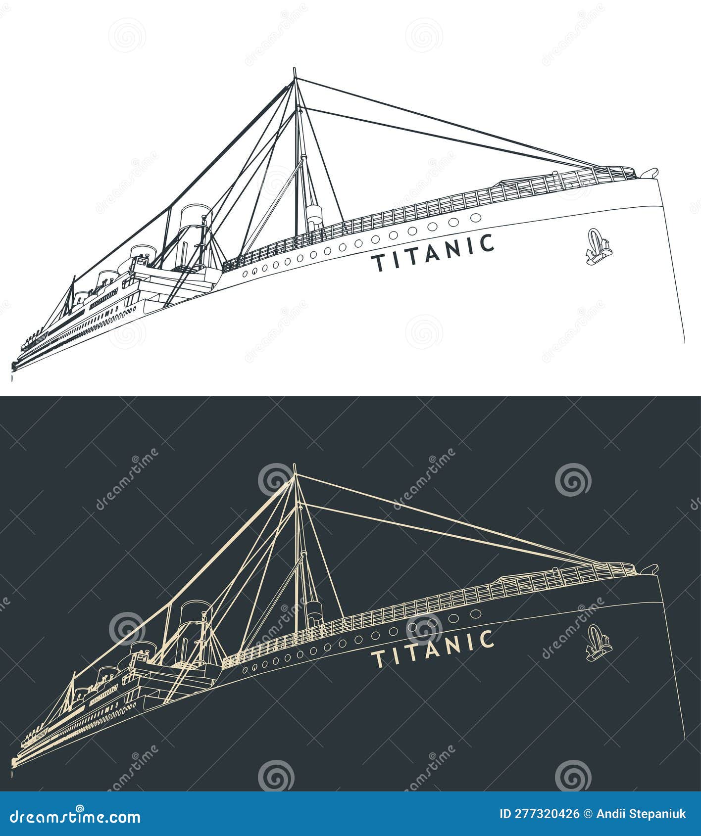 Titanic Isometric Blueprints Vector Illustration | CartoonDealer.com ...