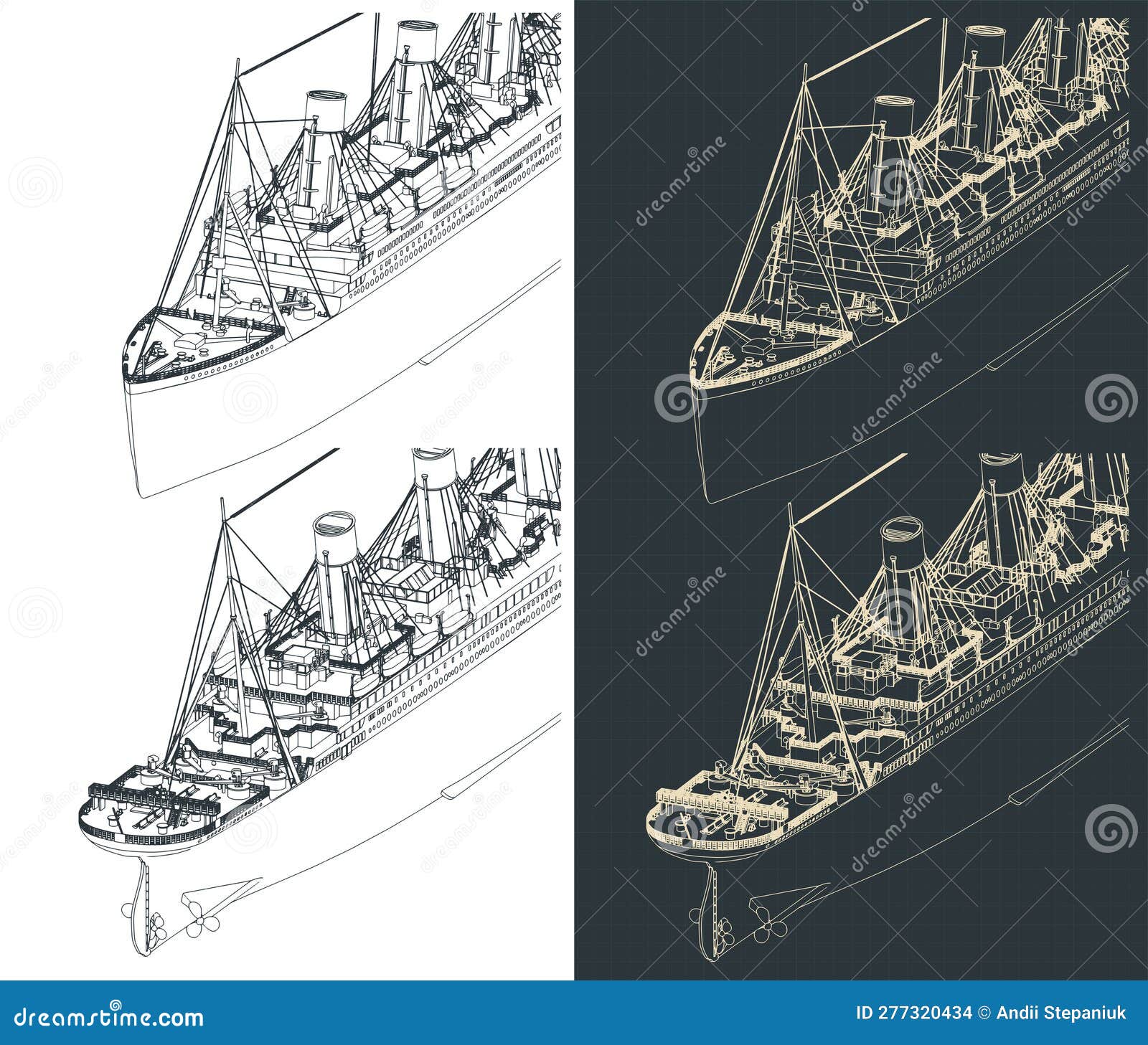 Titanic Isometric Blueprints Vector Illustration | CartoonDealer.com ...