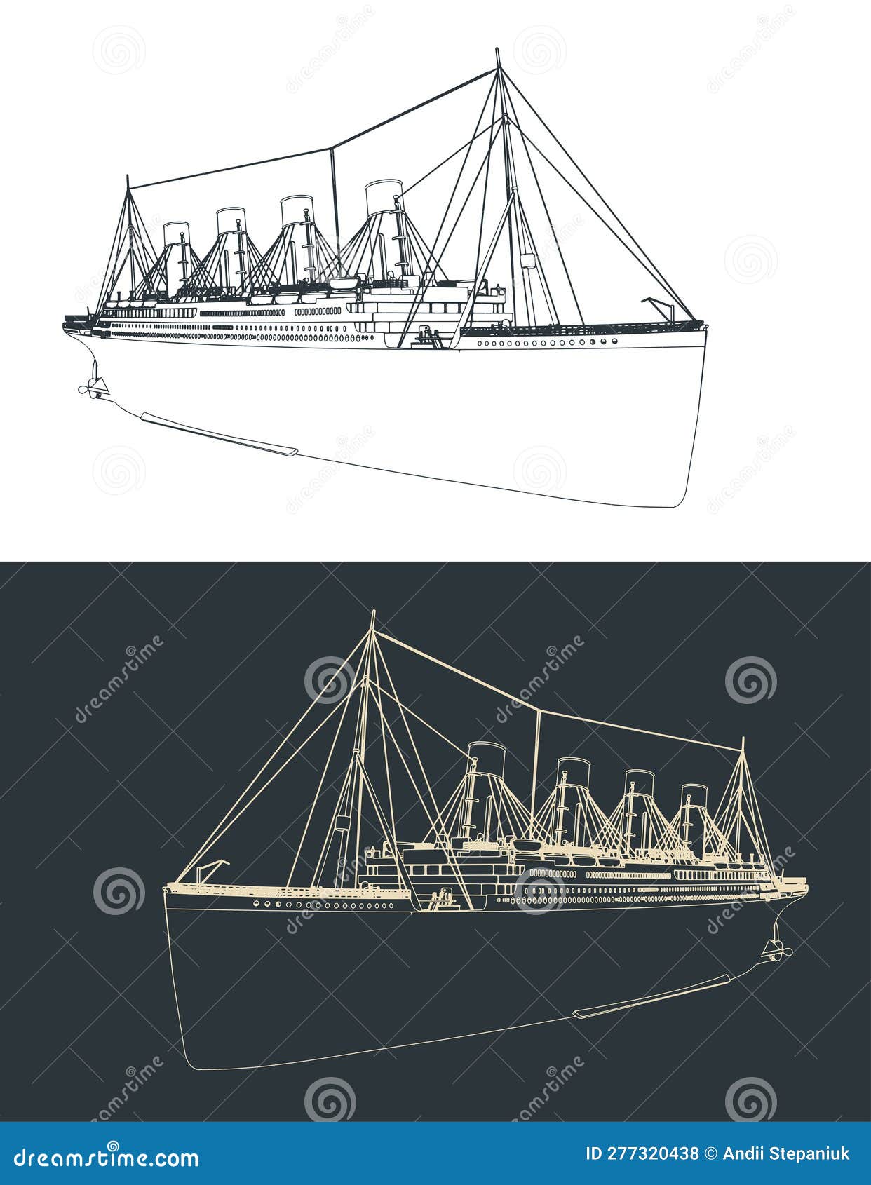 Titanic Sketches Vector Illustration | CartoonDealer.com #277320438