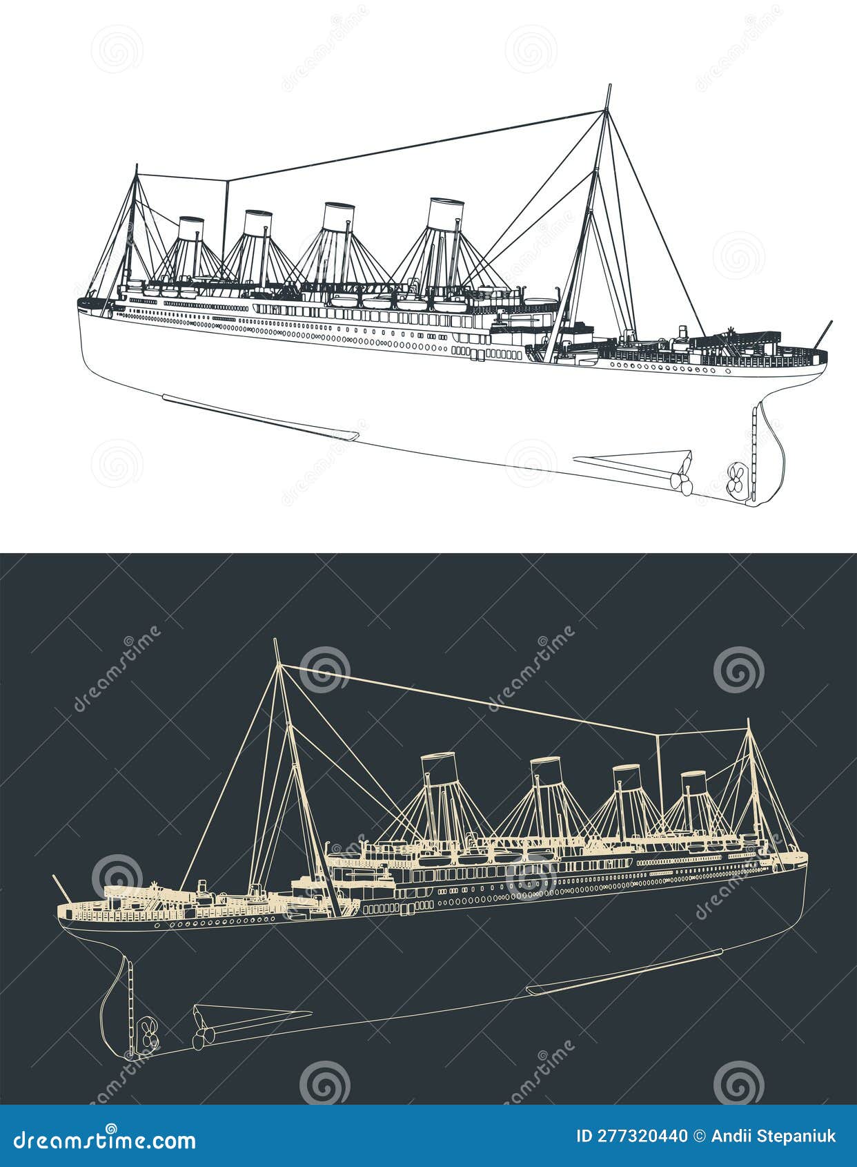 Titanic illustration stock vector. Illustration of marine - 277320440