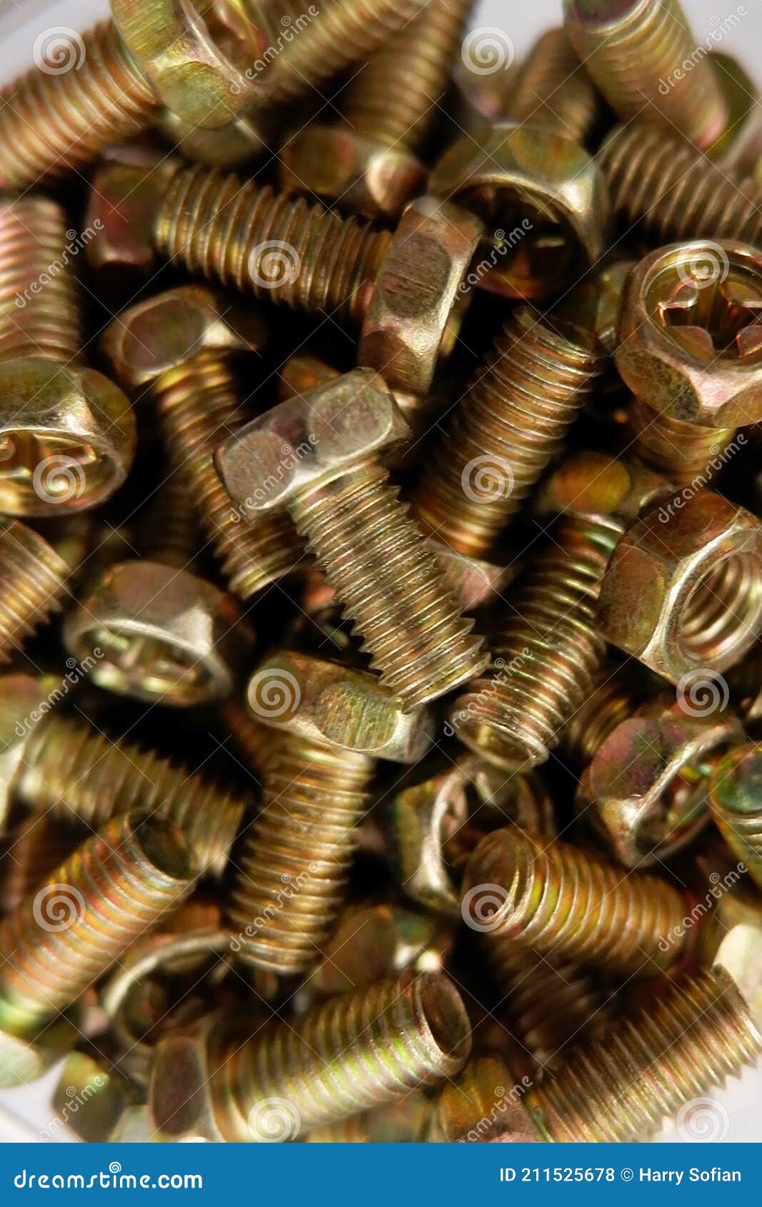 Titanium bolts and nuts stock photo. Image of detail - 211525678