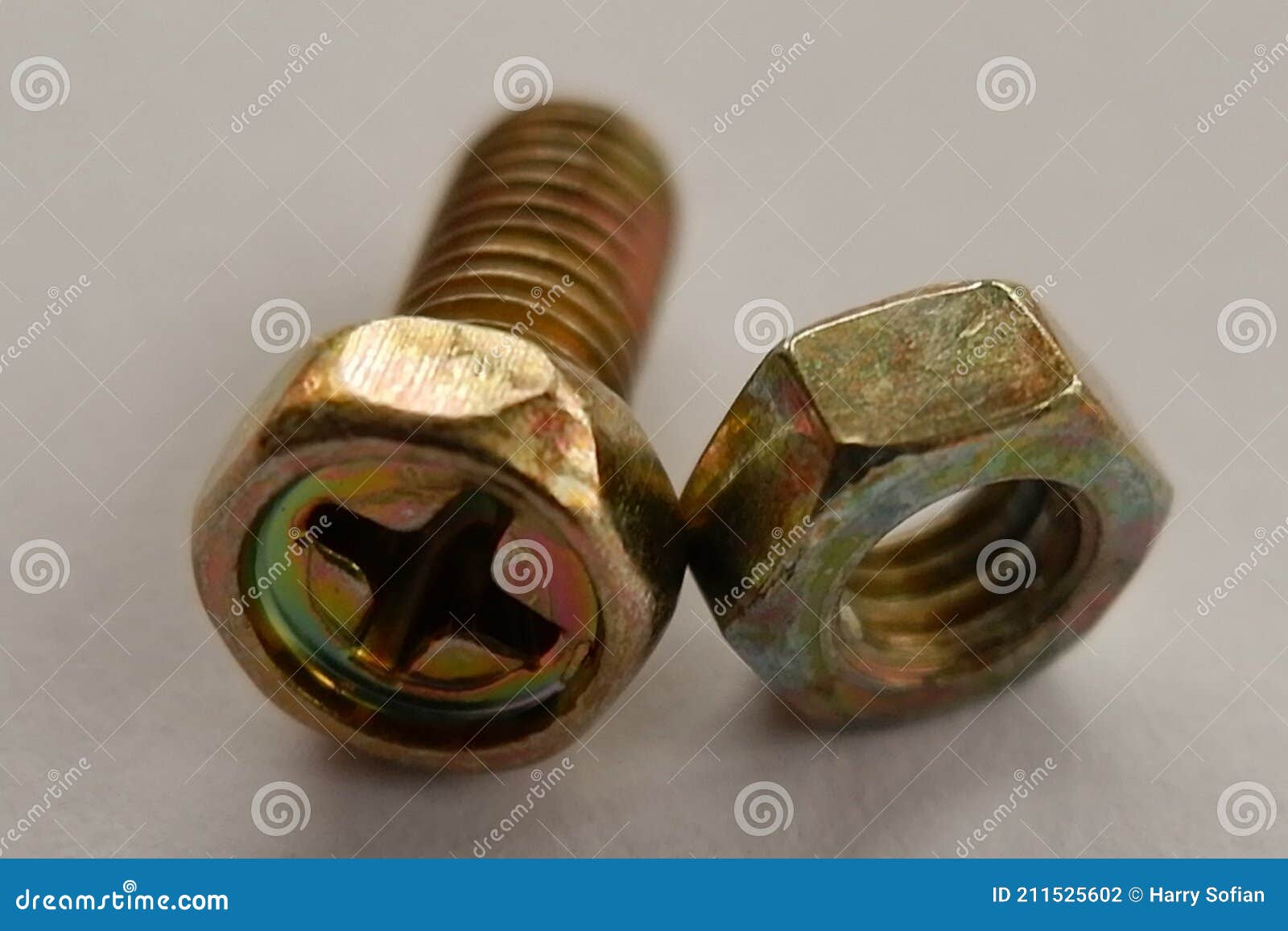 Titanium bolts and nuts stock photo. Image of construction - 211525602
