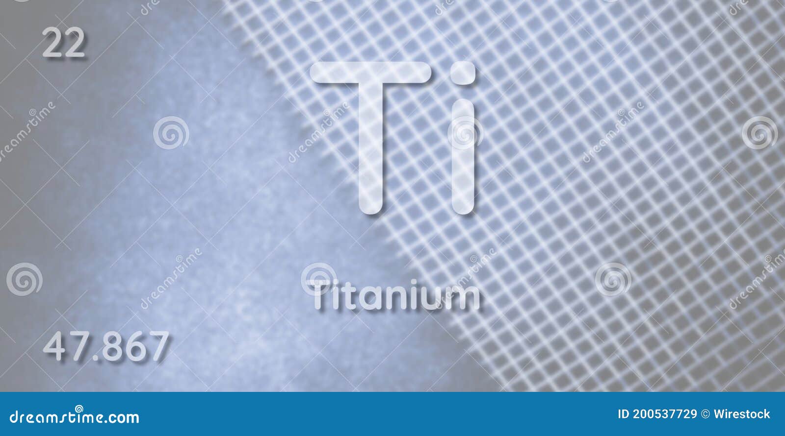 Titanium Chemical Element Atomic Data and Symbol Illustration Backdrop ...