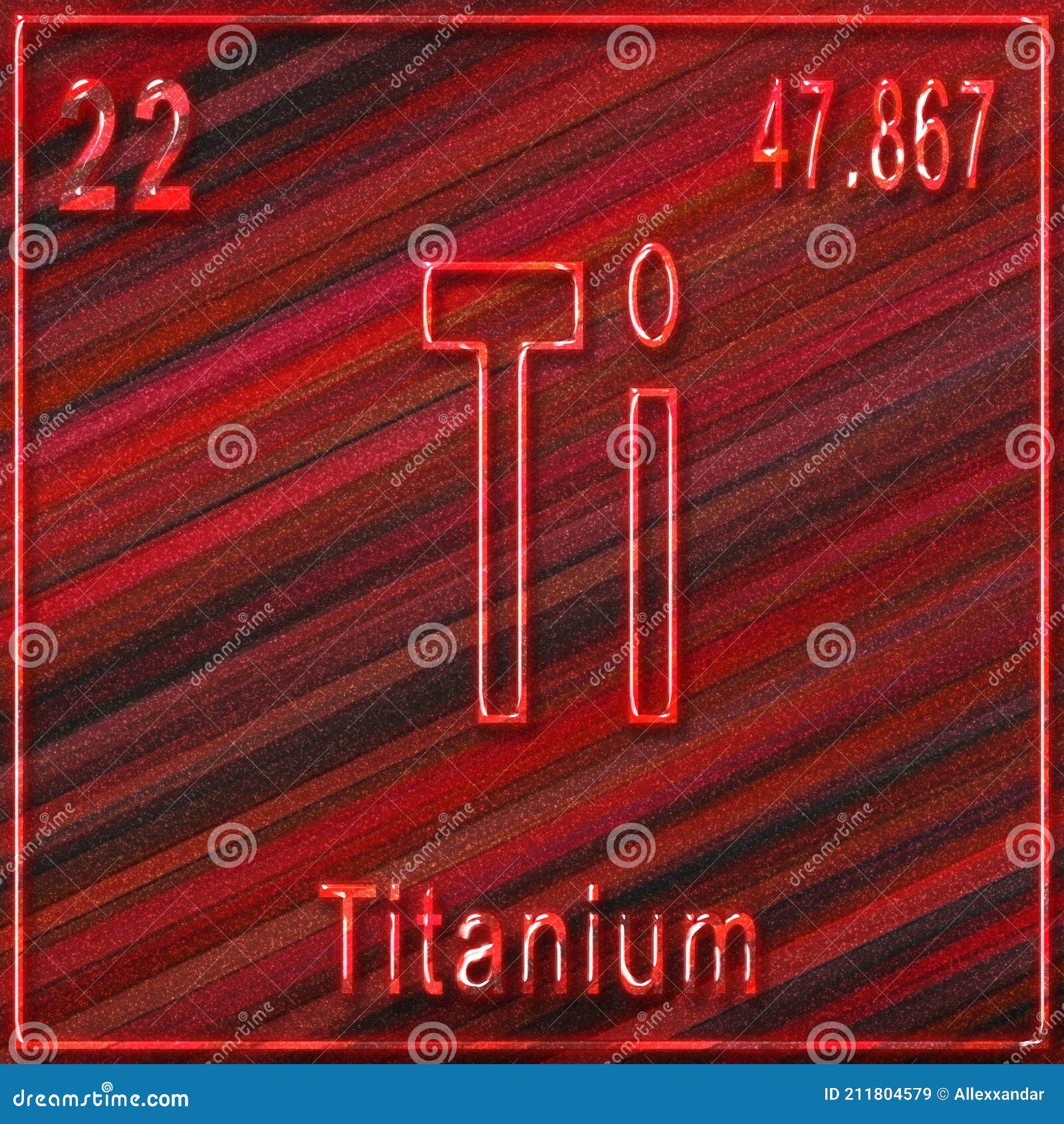 Titanium Chemical Element, Sign with Atomic Number and Atomic Weight ...
