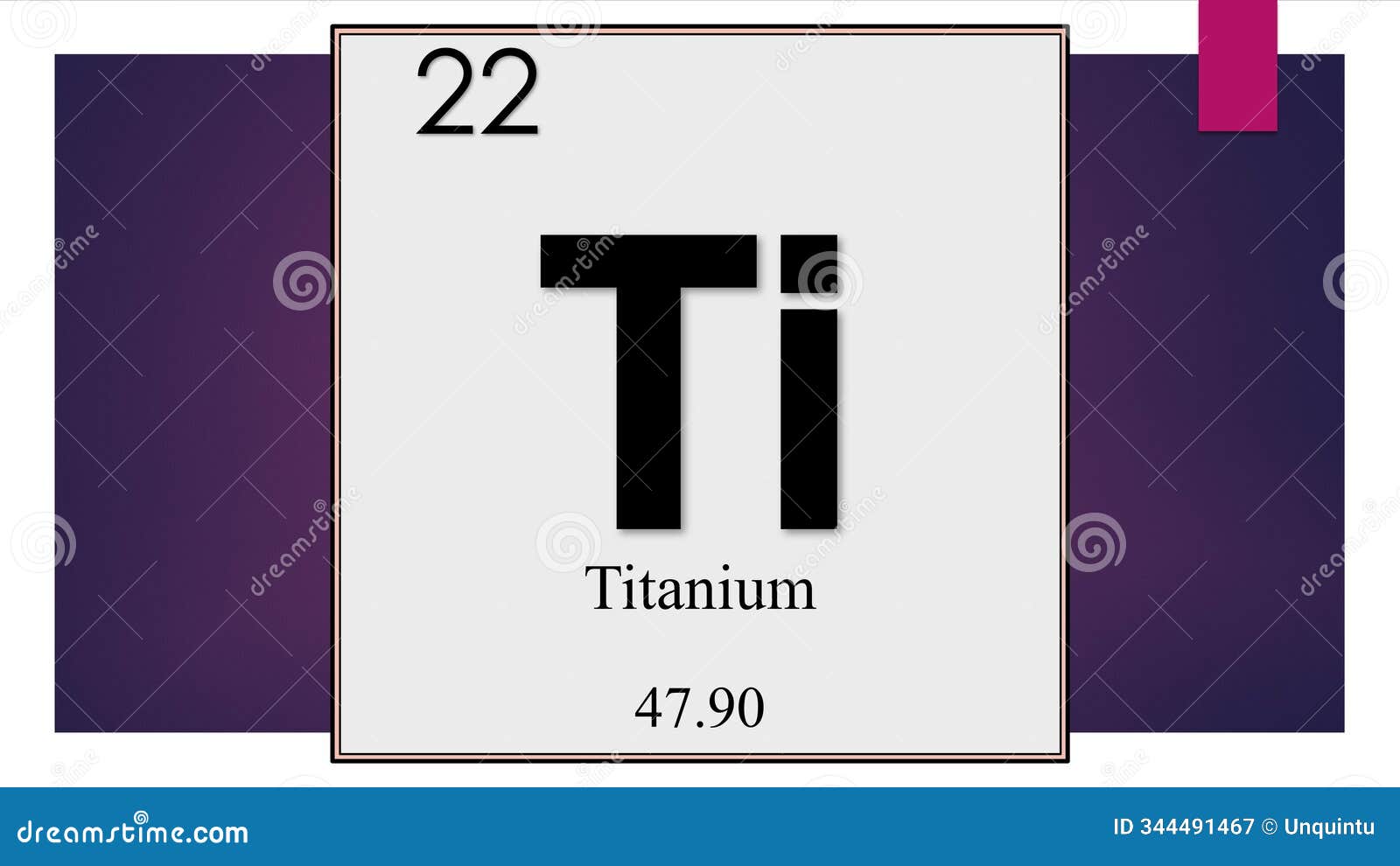 Titanium Chemical Element Symbol on Purple Abstract Background Stock ...
