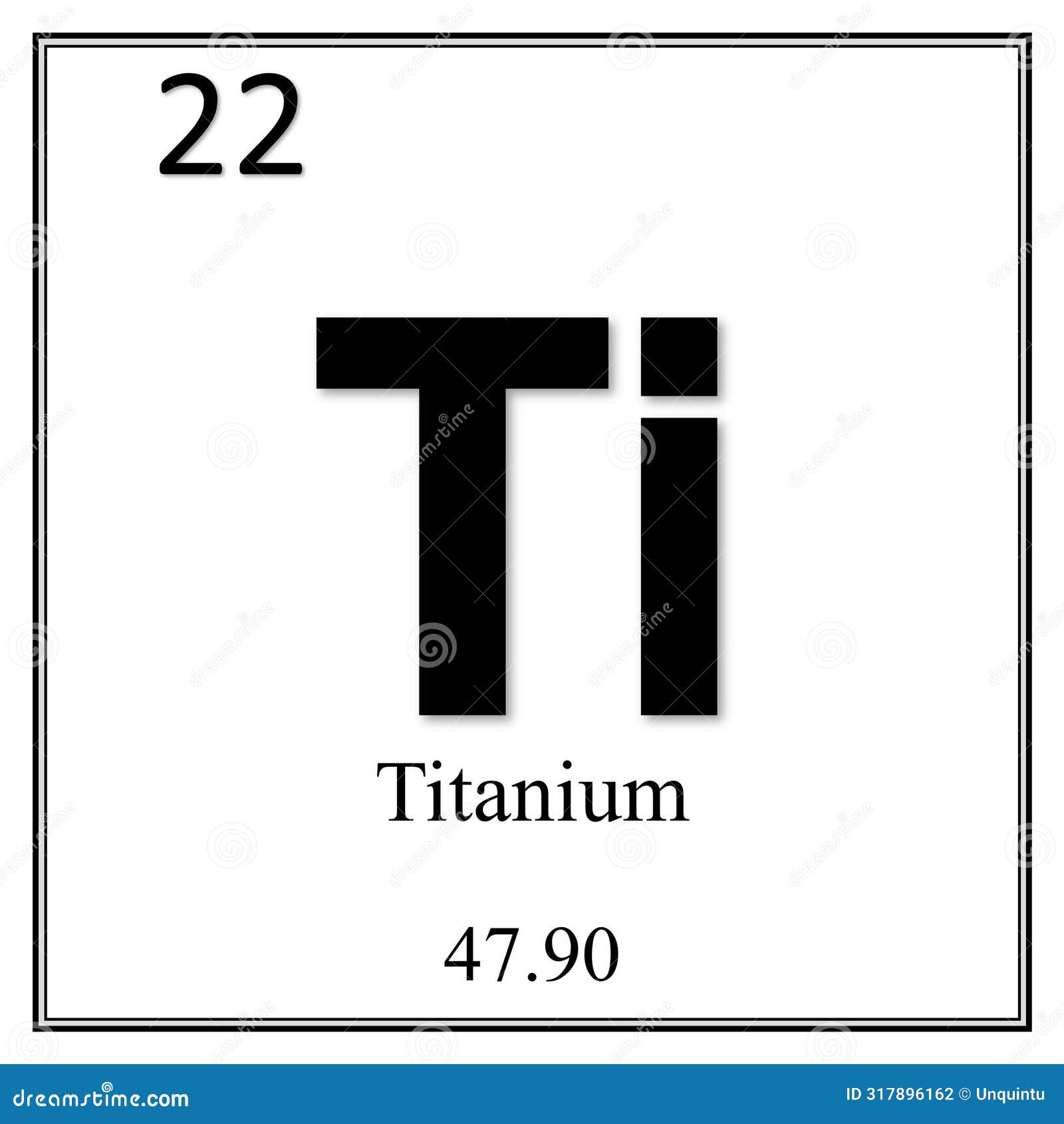 Titanium - Ti - Chemical Element Periodic Table Hexagonal Shape Royalty ...