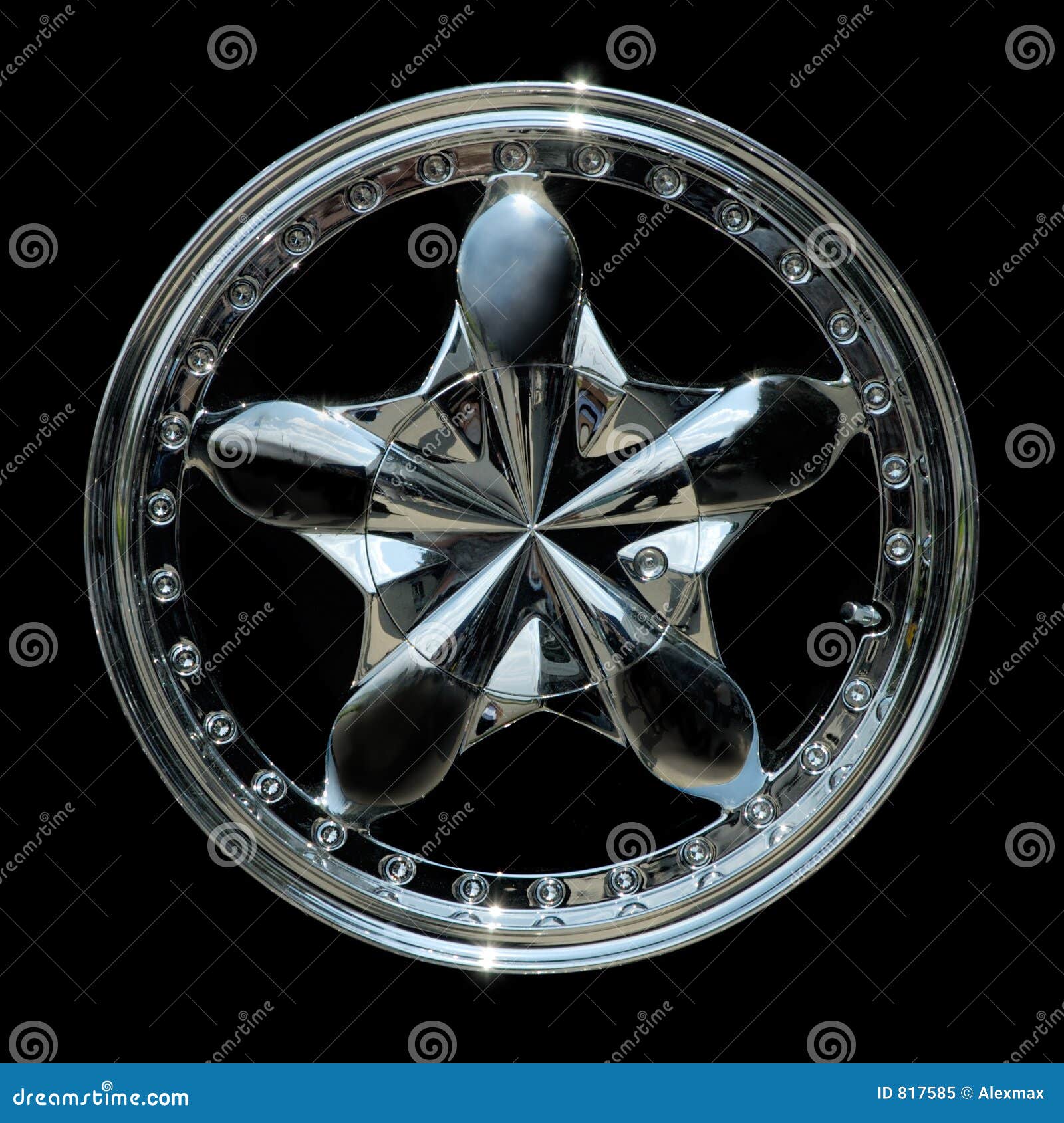 Titanium Chrome Car Rim Texture Isolated Stock Image - Image of ...