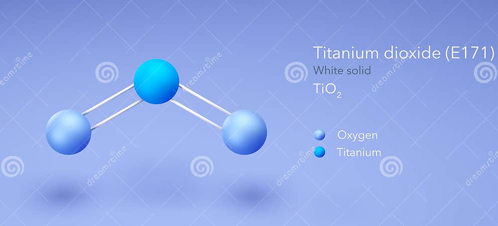 Titanium Dioxide, Molecular Structures, E171, Ball and Stick Model 3d ...