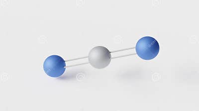 Titanium Dioxide Molecule 3d, Molecular Structure, Ball and Stick Model ...