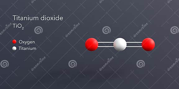 Titanium Dioxide Molecule 3d Rendering, Flat Molecular Structure with ...