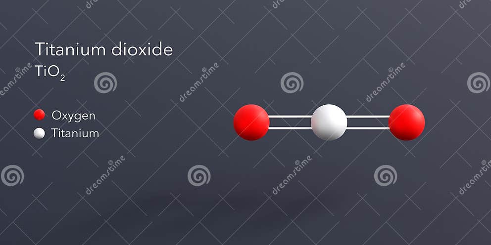 Titanium Dioxide Molecule 3d Rendering, Flat Molecular Structure with ...