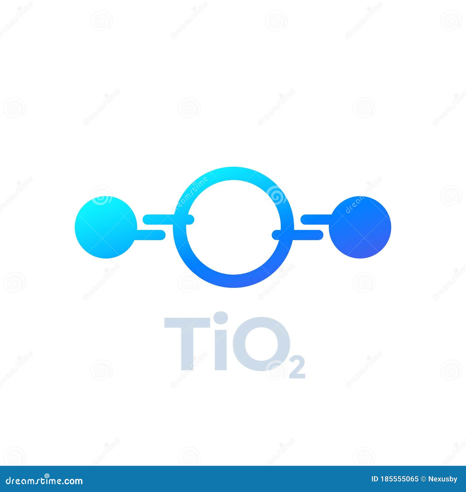 Titanium Dioxide Molecule Icon on White, Vector Stock Vector ...