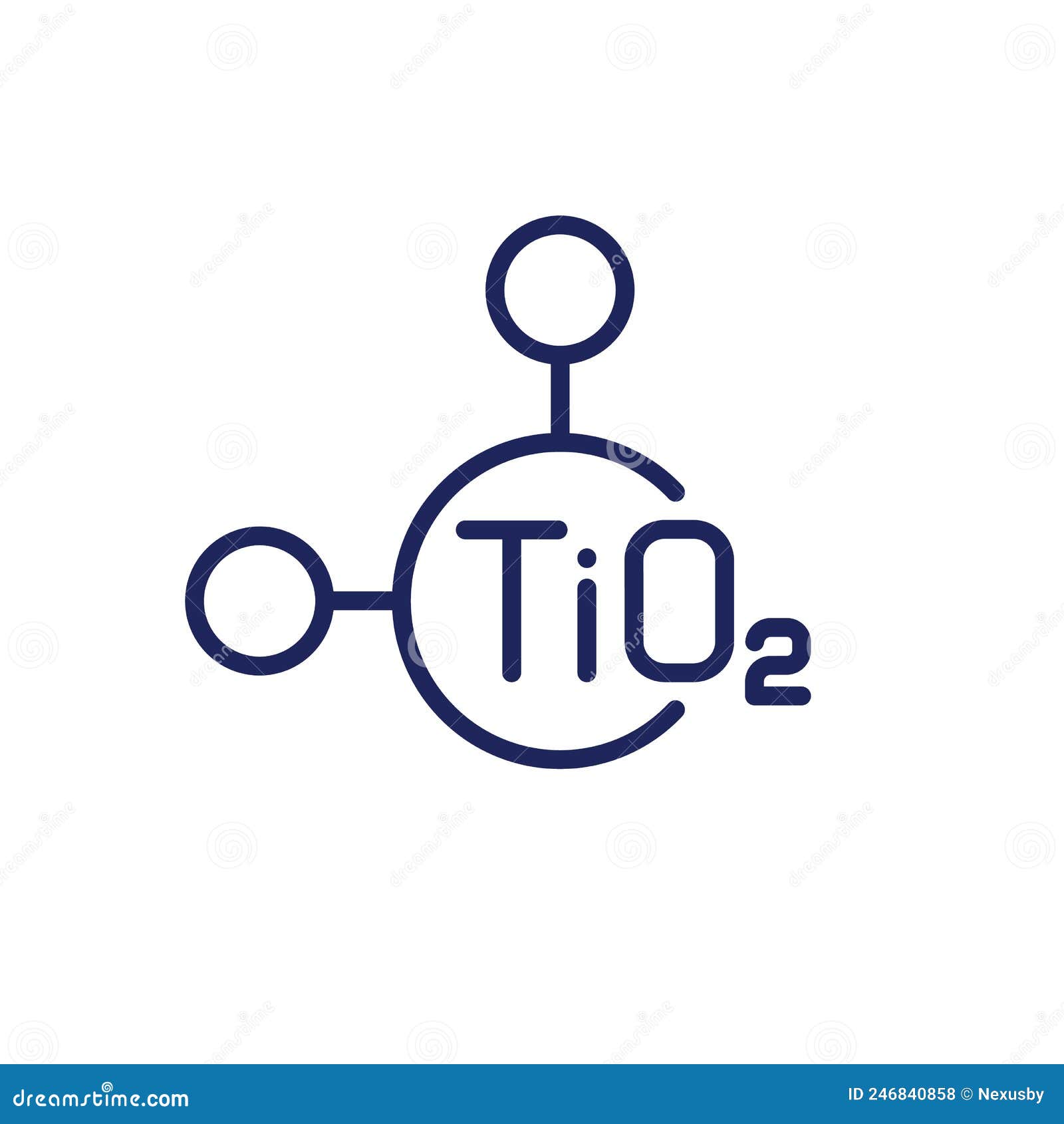 Titanium Dioxide Molecule, Linear Icon Cartoon Vector | CartoonDealer ...