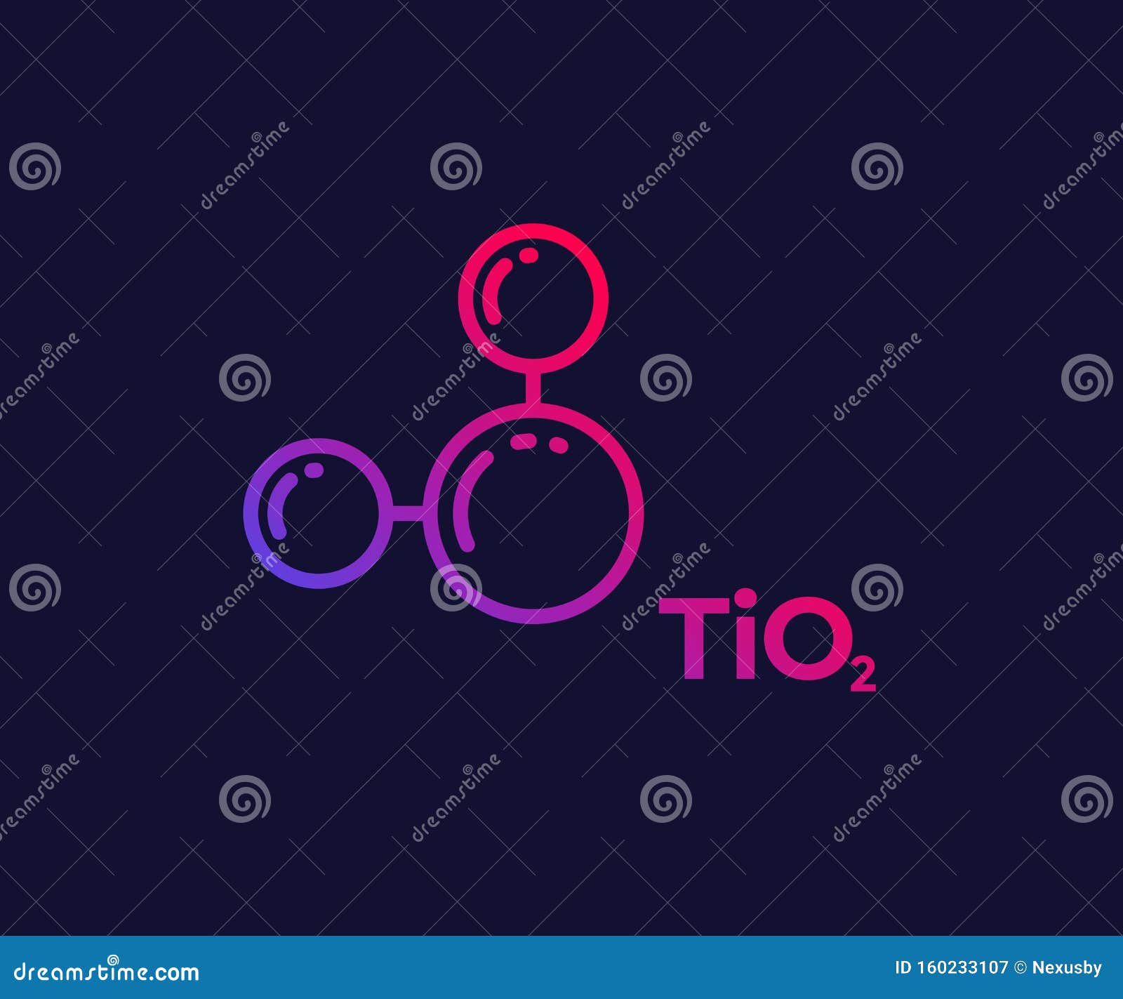 Titanium Dioxide Molecule, Linear Icon Stock Vector - Illustration of ...