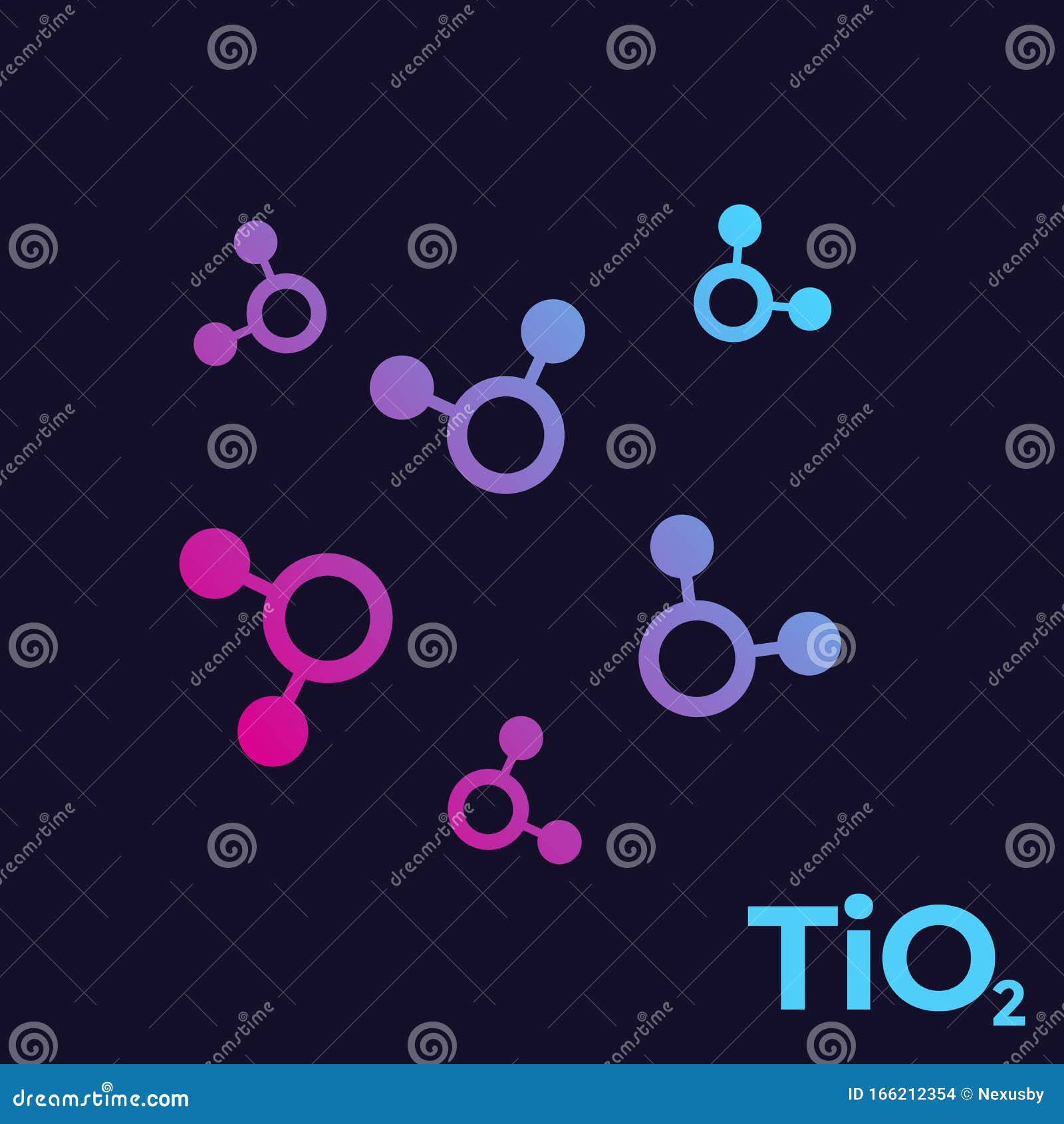 Titanium Dioxide, TiO2 Molecules Stock Vector - Illustration of ...