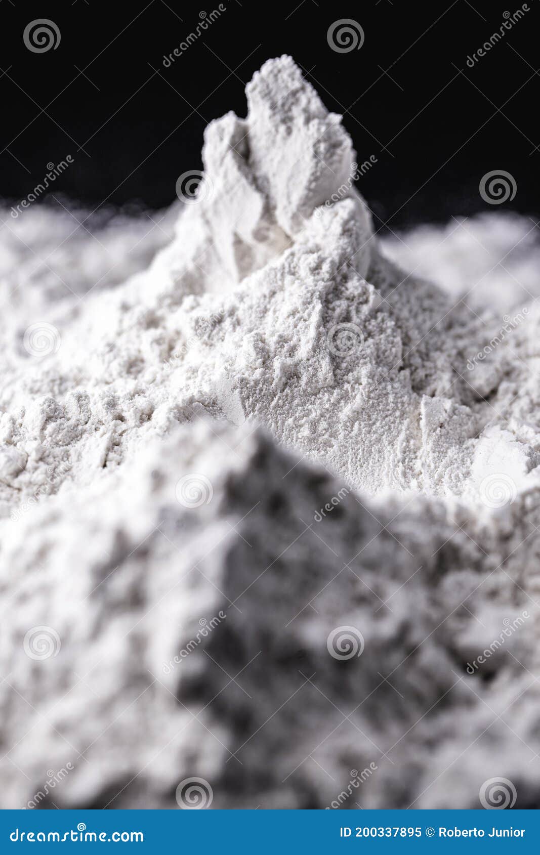 Titanium Dioxide TiO2 Powder for Cosmetics, Isolated Black Background ...