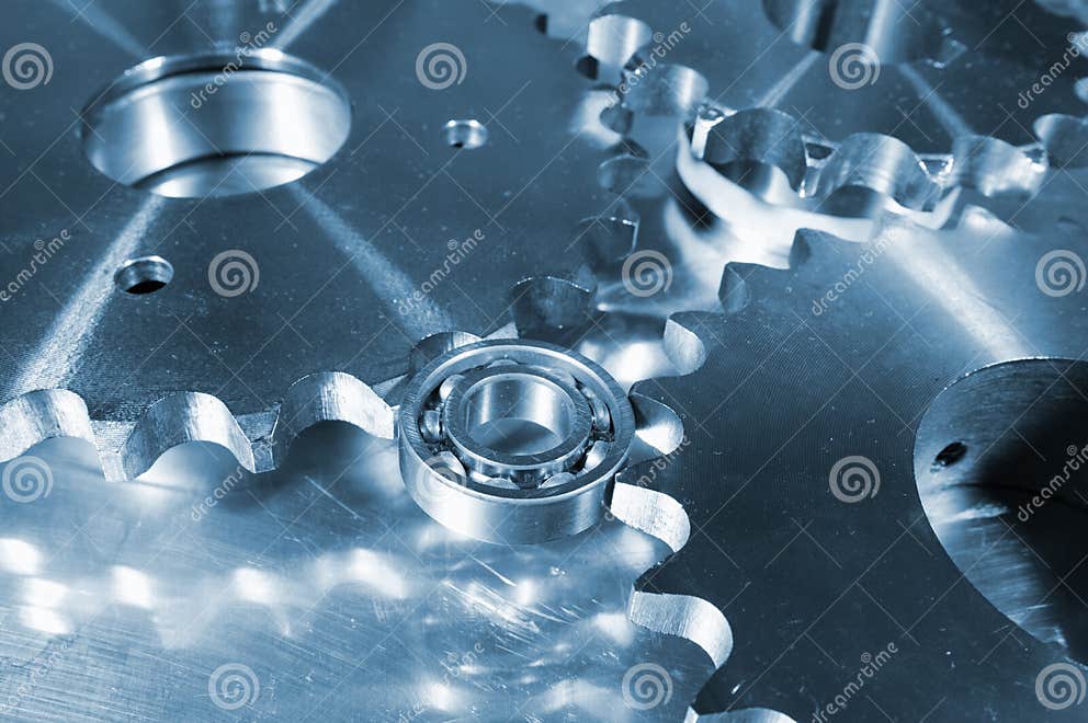 Titanium Gears and Bearings Stock Photo - Image of dimensional ...