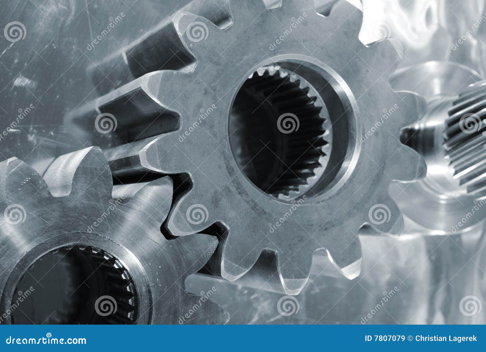 Titanium gears and steel stock image. Image of machinery - 7807079