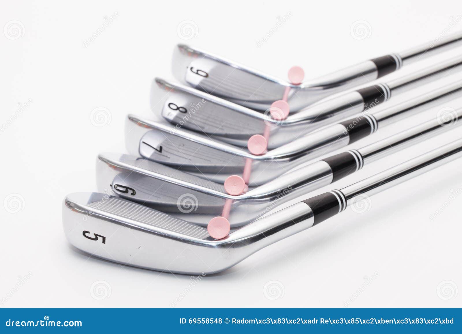 Titanium Golf Clubs on the White Table Stock Photo - Image of training ...