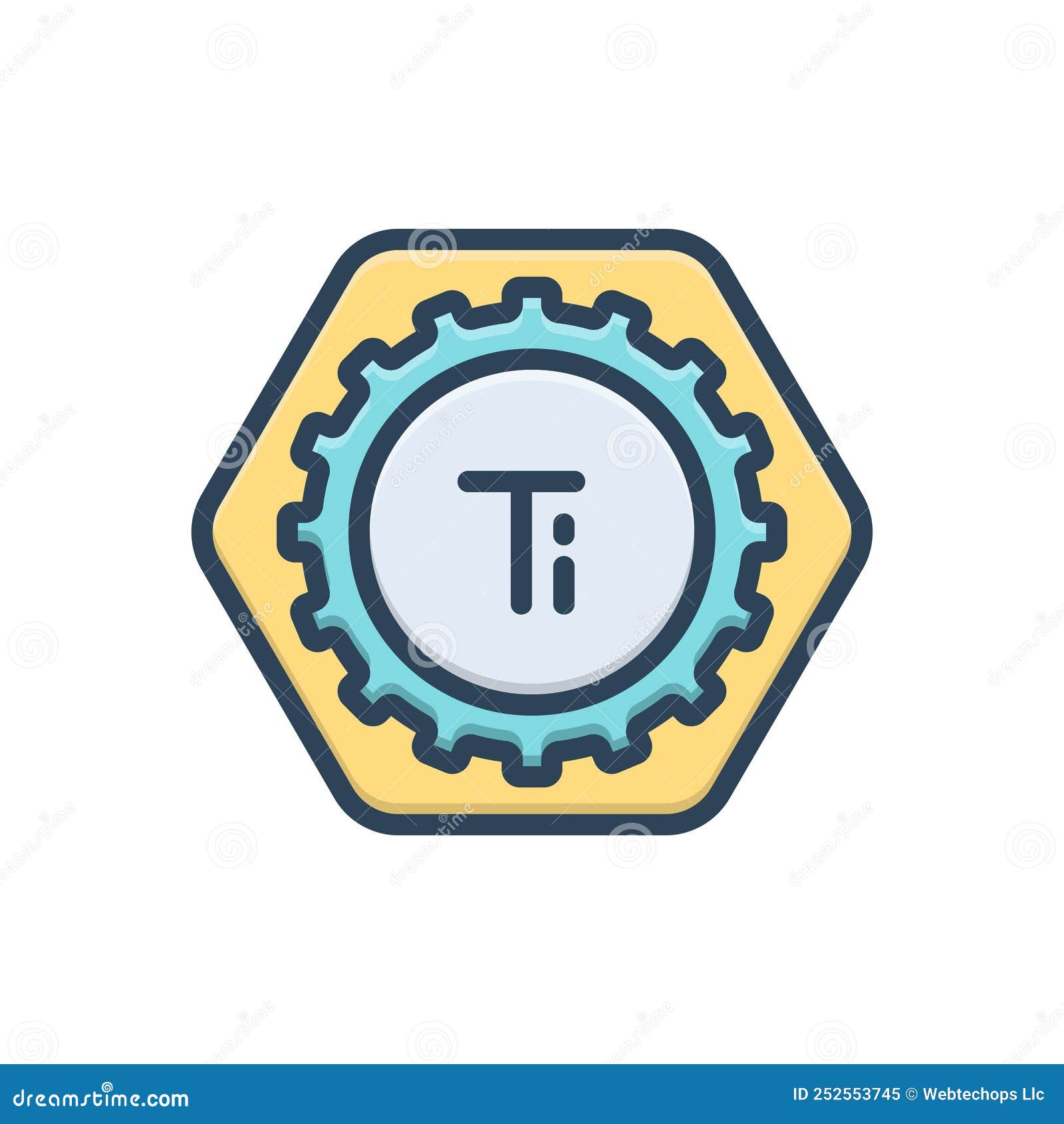 Color Illustration Icon for Titanium, Periodic and Material Stock ...