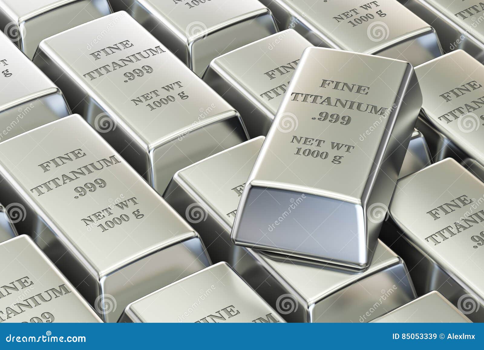 Titanium Ingots Background, 3D Stock Illustration - Illustration of ...