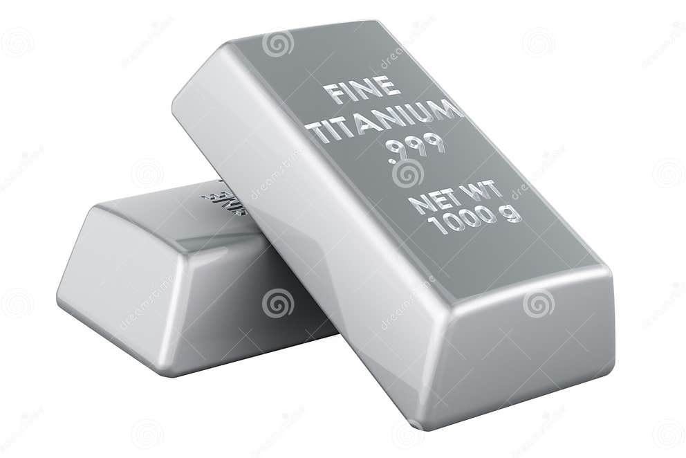 Titanium Ingots, Titanium Bars. 3D Rendering Stock Illustration ...