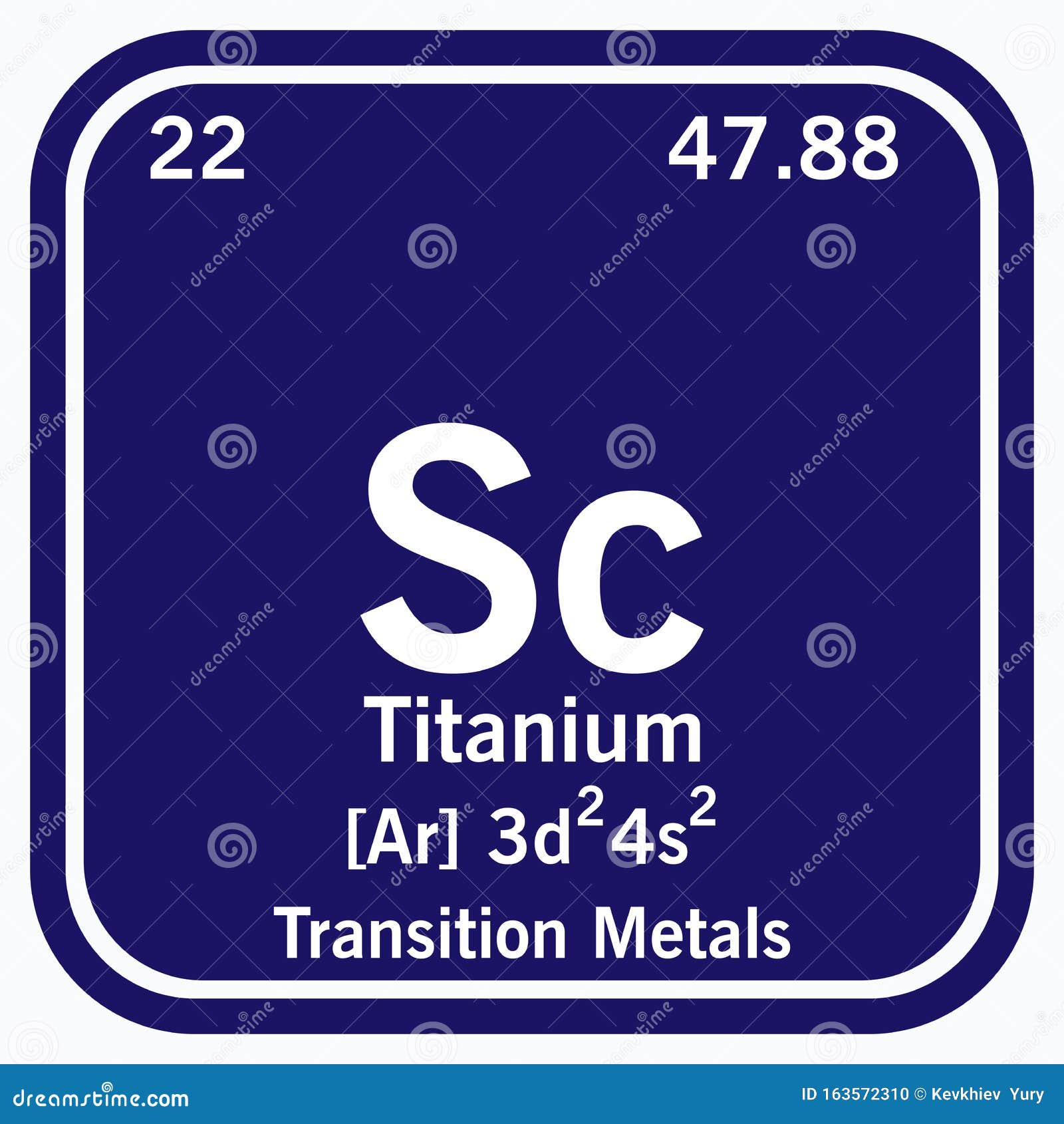 Titanium, Ti, Periodic Table Element Cartoon Vector | CartoonDealer.com ...