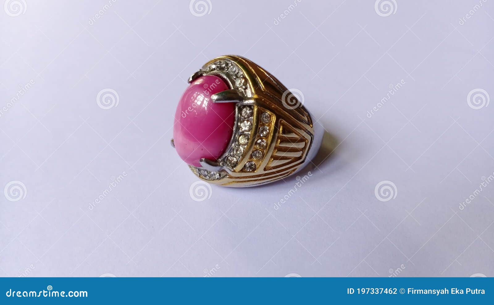 Titanium Ring with American Star Stone Front View Stock Photo - Image ...