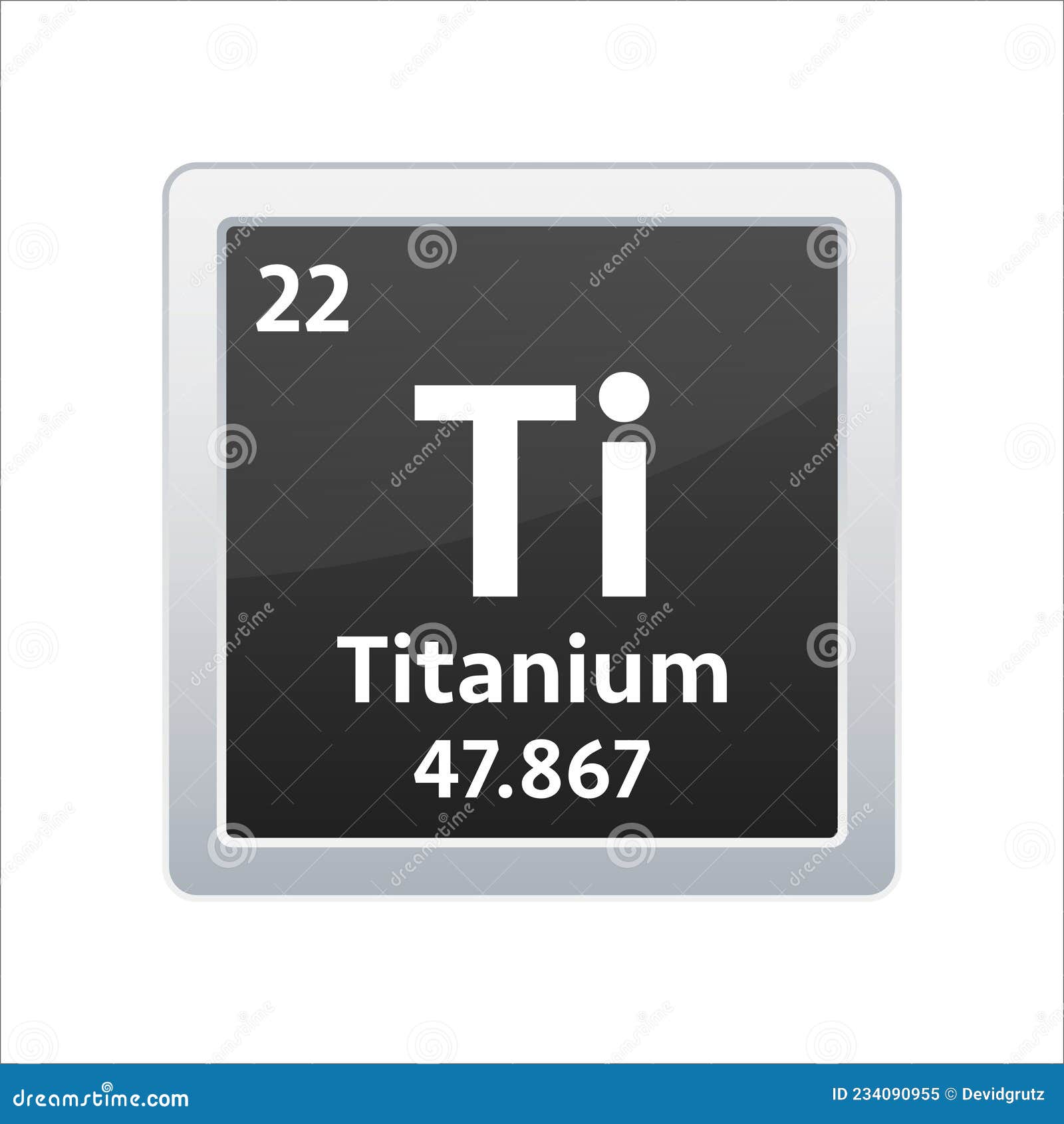 Titanium Symbol. Sign Titanium With Atomic Number And Atomic Weight. Ti ...