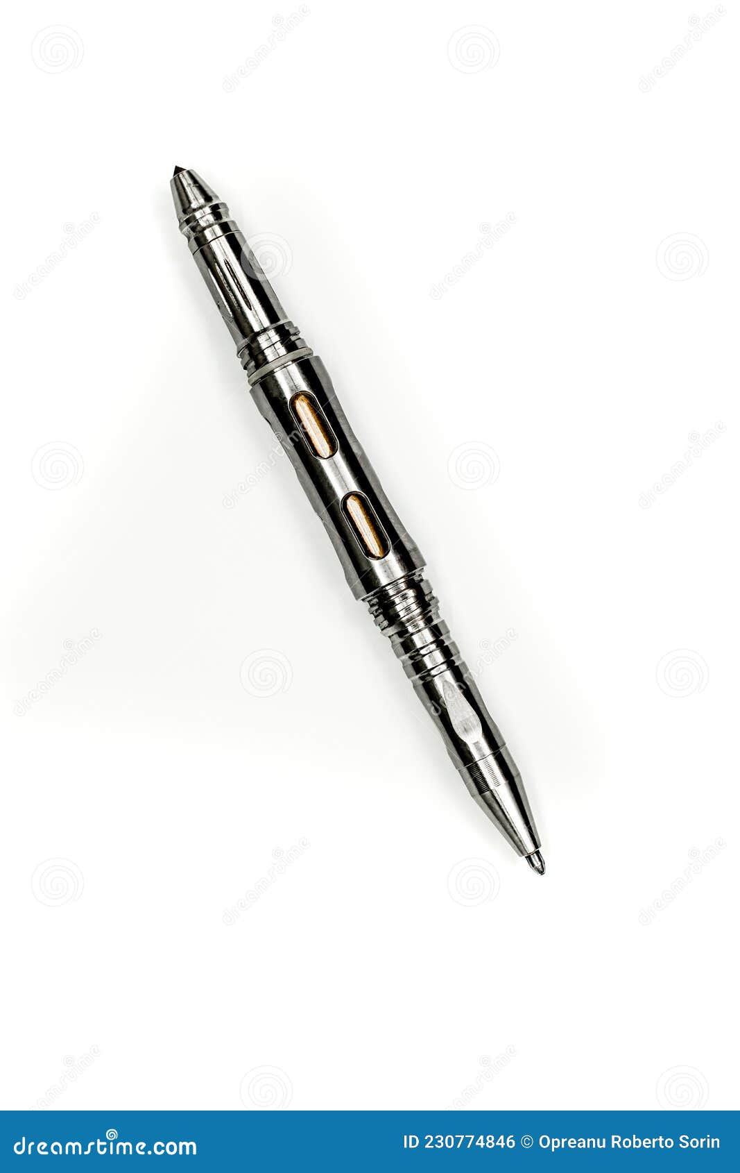 Titanium Tactical Ballpoint Pen Stock Photo - Image of driver, concrete ...