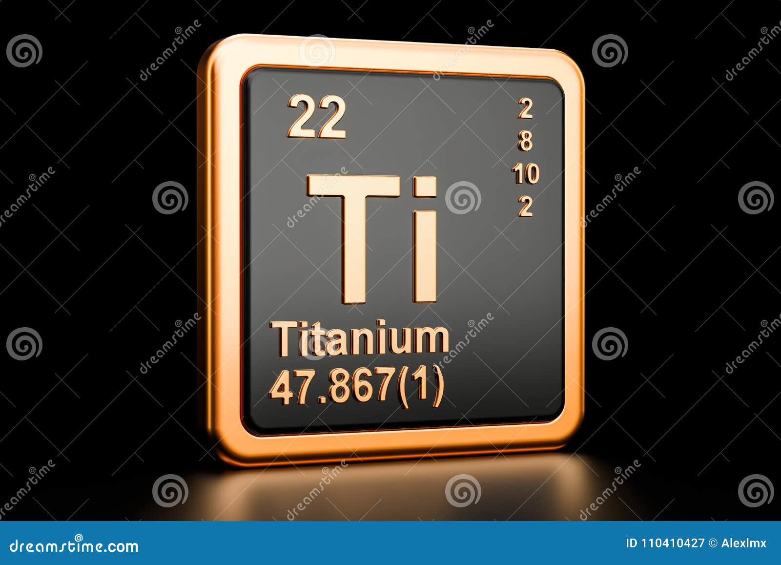 Titanium Ti Chemical Element. 3D Rendering Stock Illustration ...