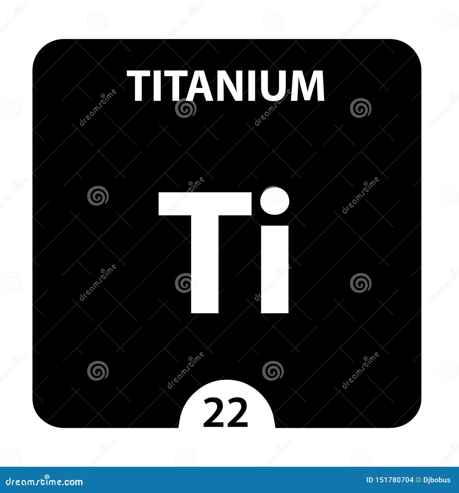 Titanium Ti, Chemical Element Sign. 3D Rendering Isolated On White ...