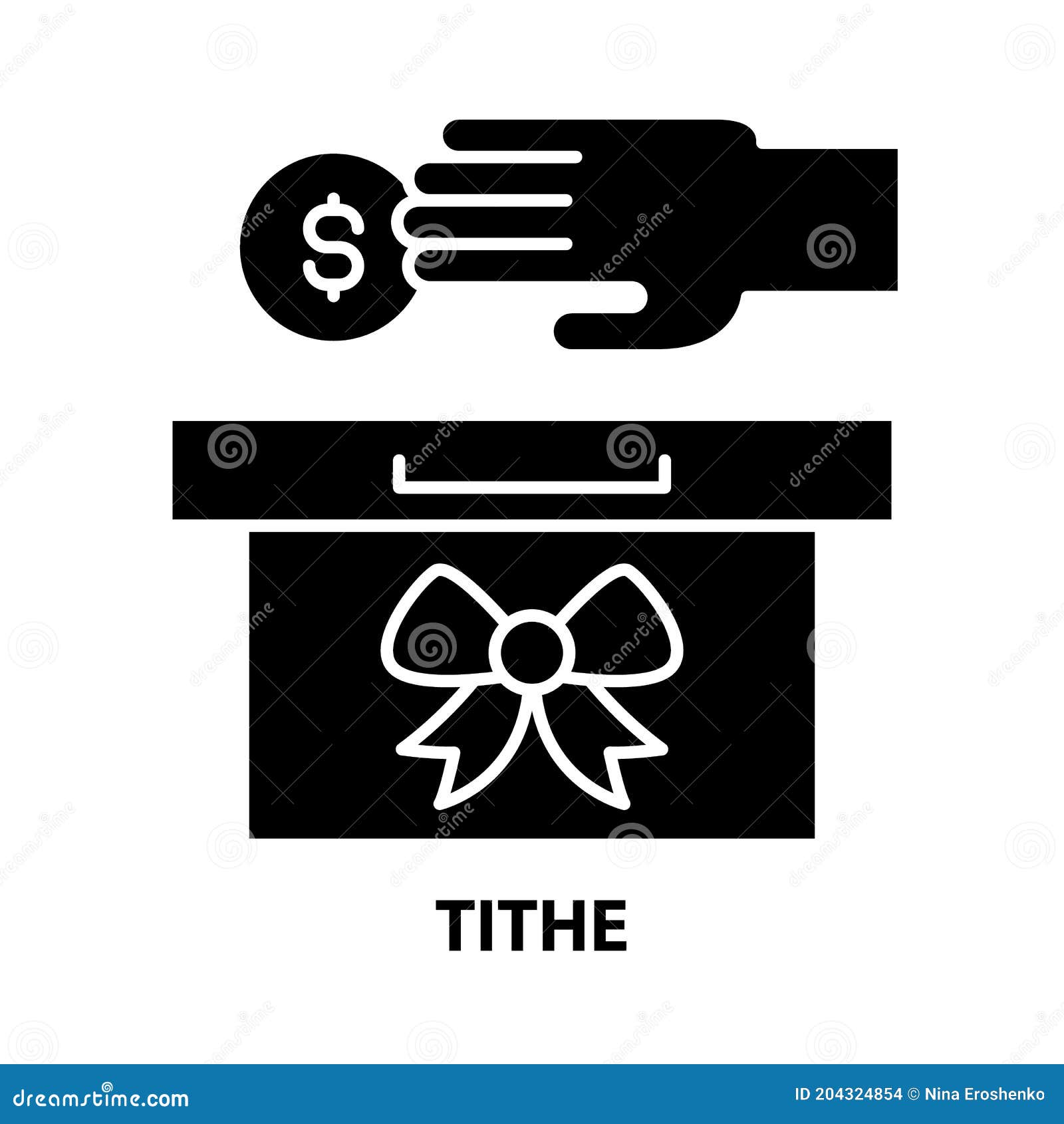 Tithe Icon, Black Vector Sign with Editable Strokes, Concept ...