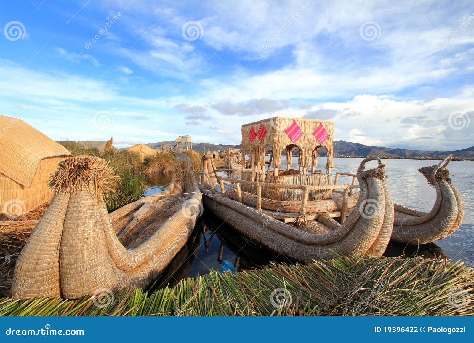 Titicaca S Floating Islands and Boats Stock Photo - Image of america ...