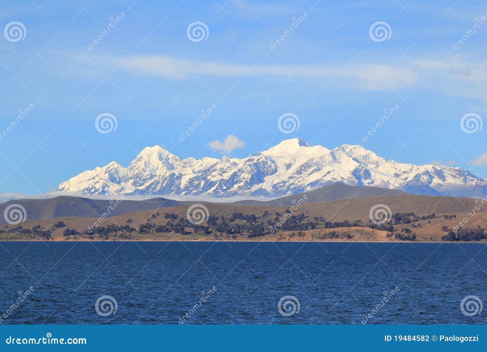Titicaca s hills and Andes stock photo. Image of greetings - 19484582