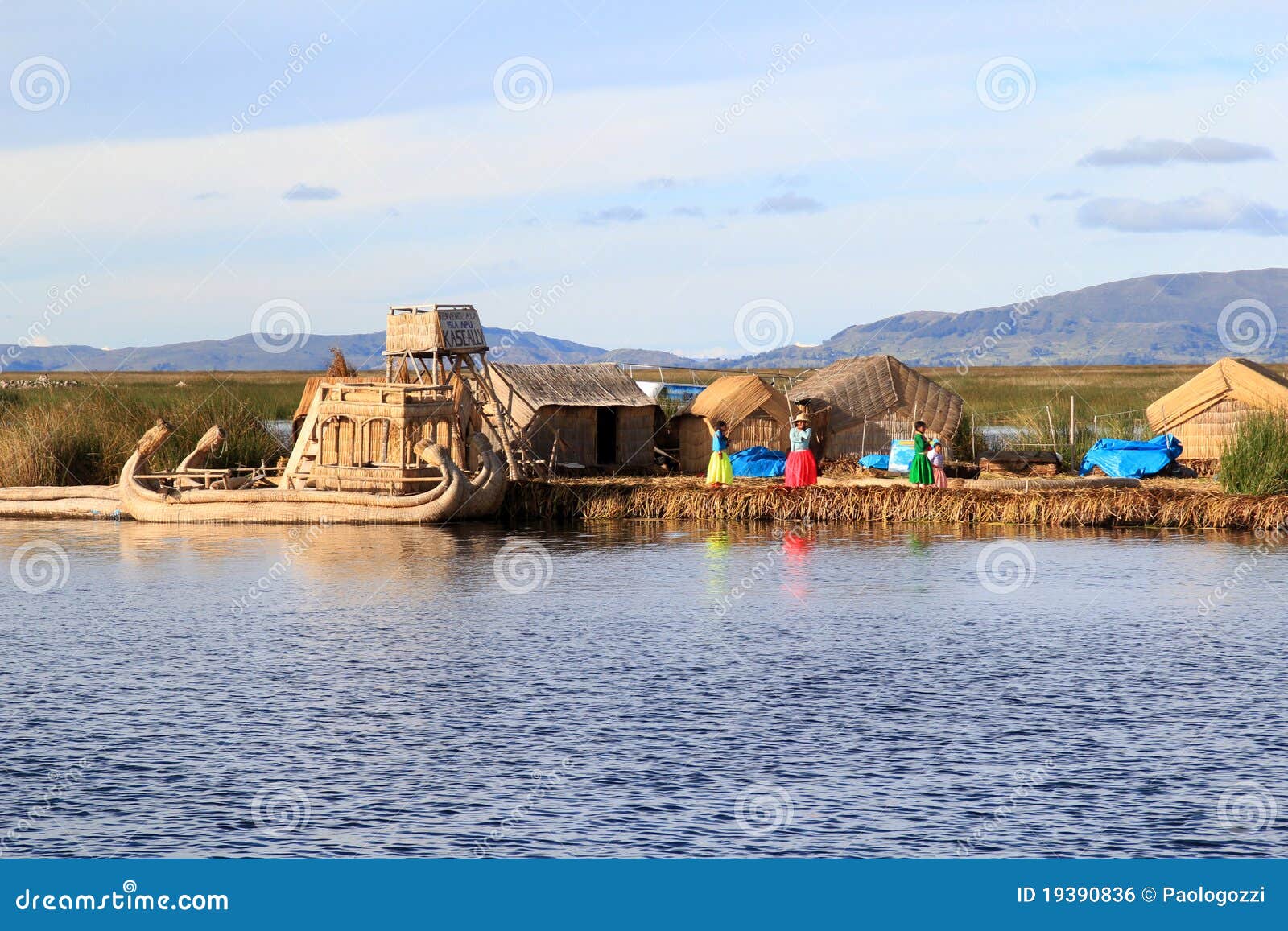 Titicaca S People of Floating Islands Stock Photo - Image of holidays ...