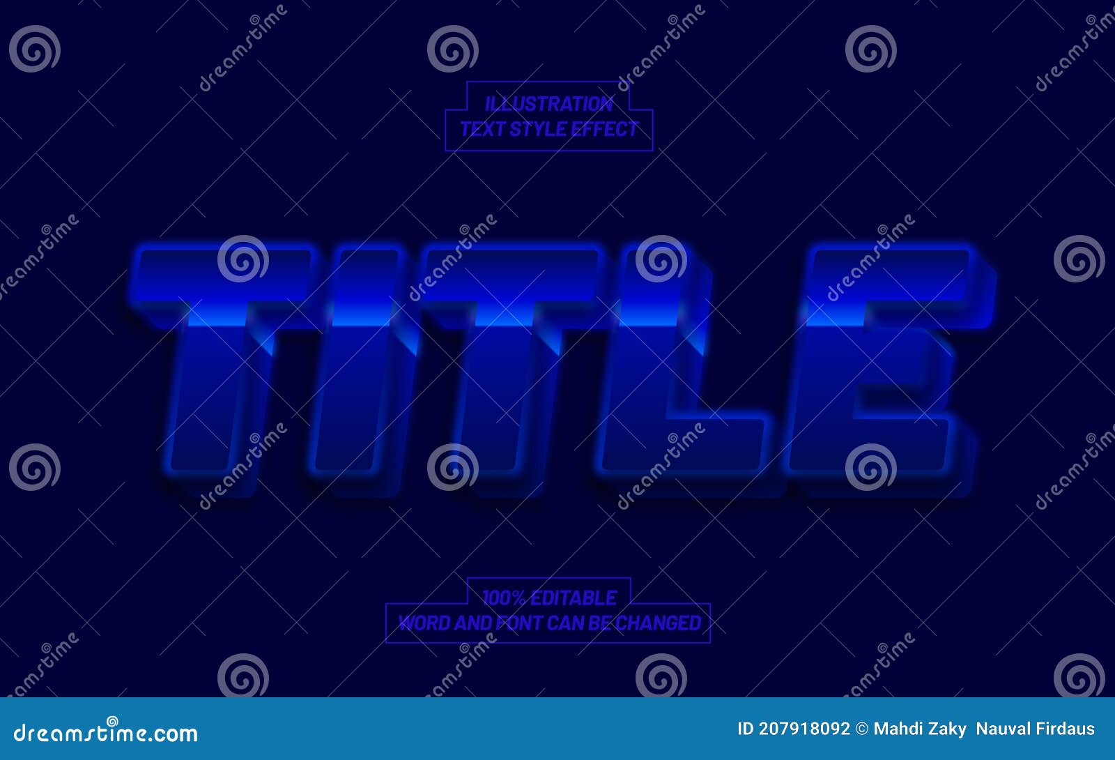 Title Blue Text Style Effect Stock Vector - Illustration of corporate ...