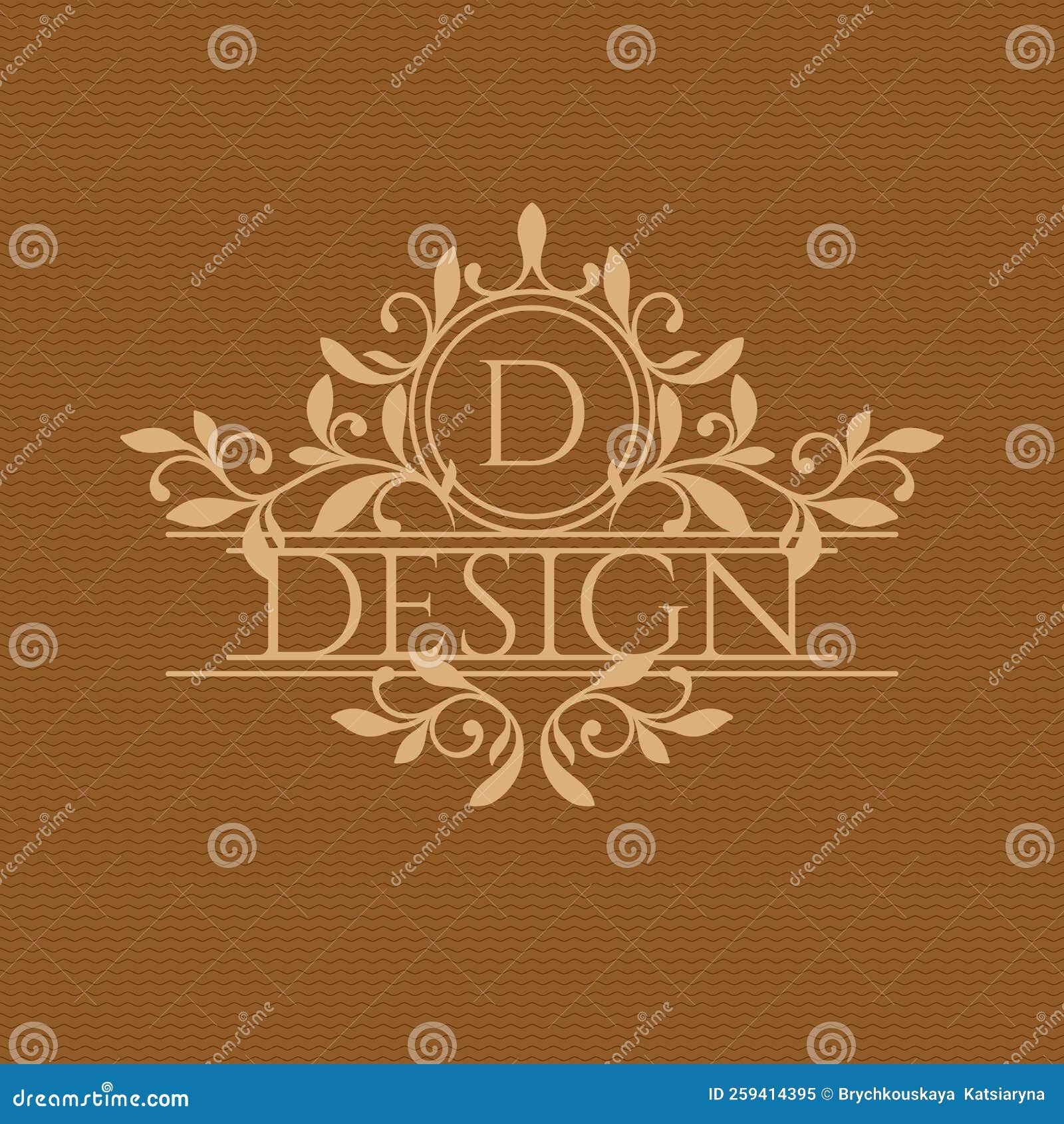Title Border with Monogram. Classic Floral Ornament Stock Vector ...