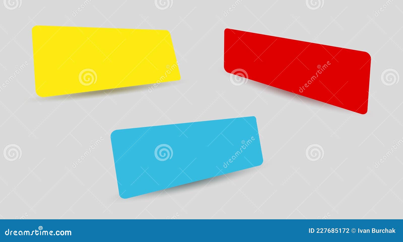 Title Boxes In Different Angles. Empty Text Boxes Set. Isolated Vector ...