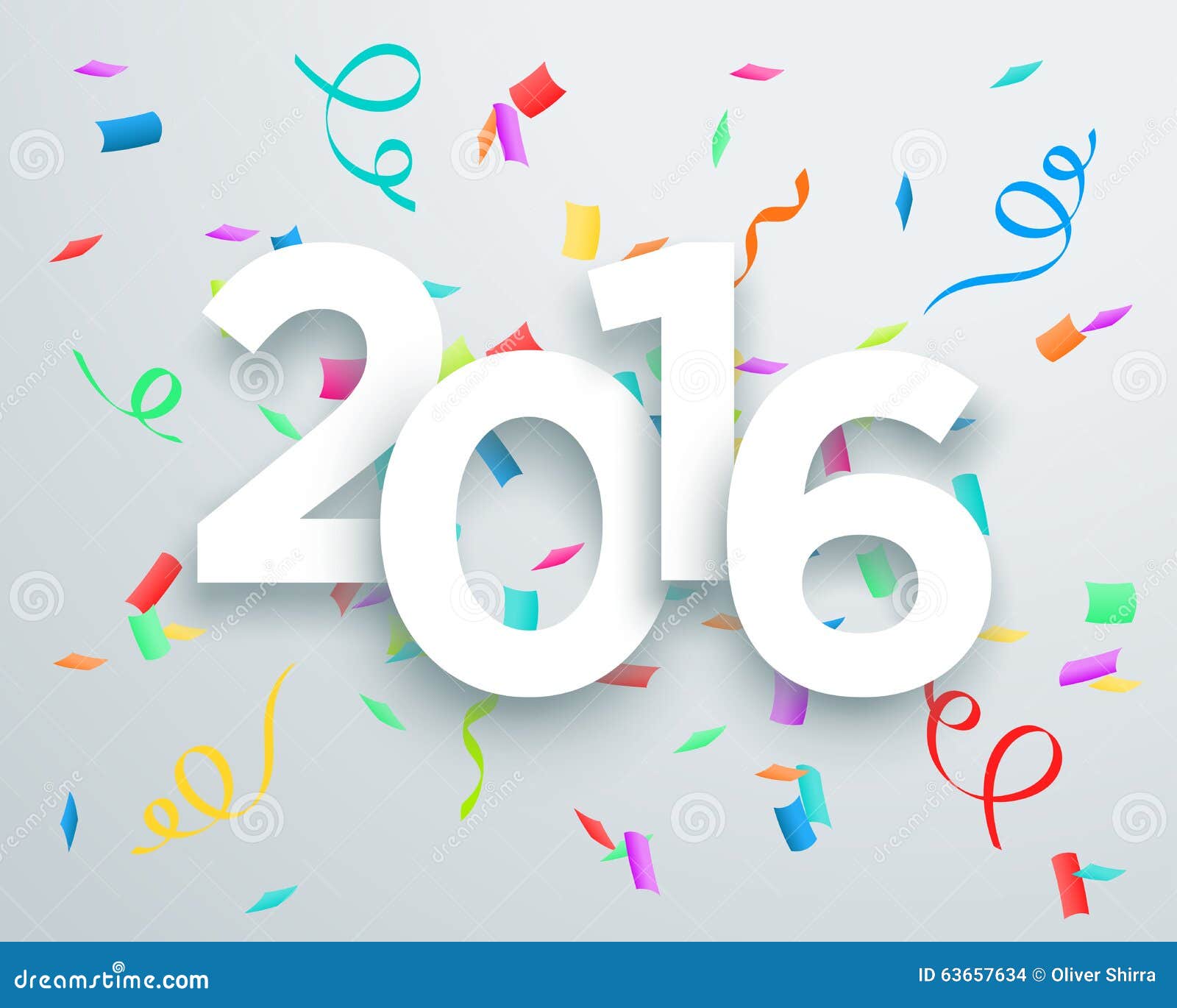 2016 Title Celebration Confetti Vector with 3d Drop Shadow Design 2 ...