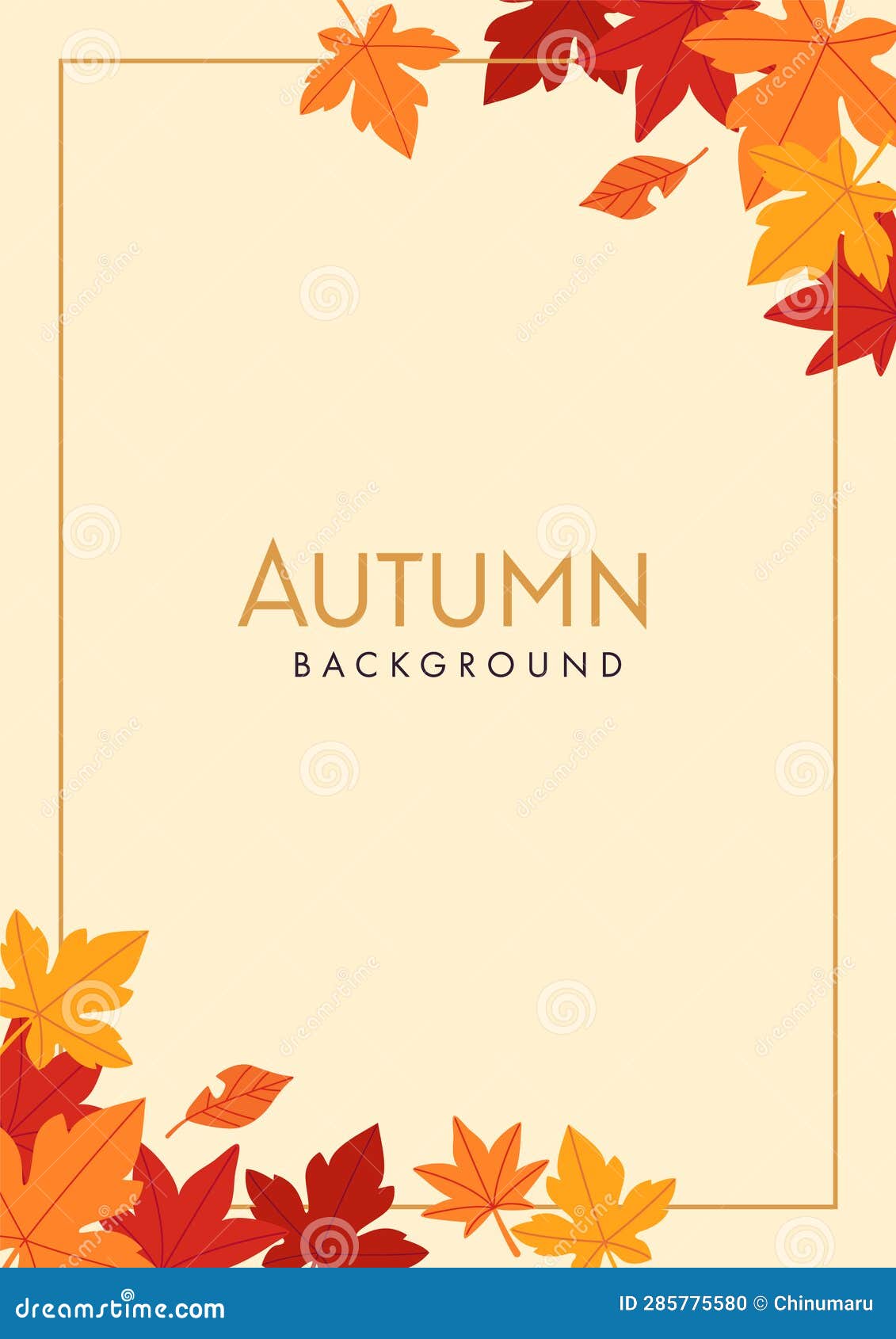 Title Frame Designed with Autumn Leaves and Nuts Stock Illustration ...