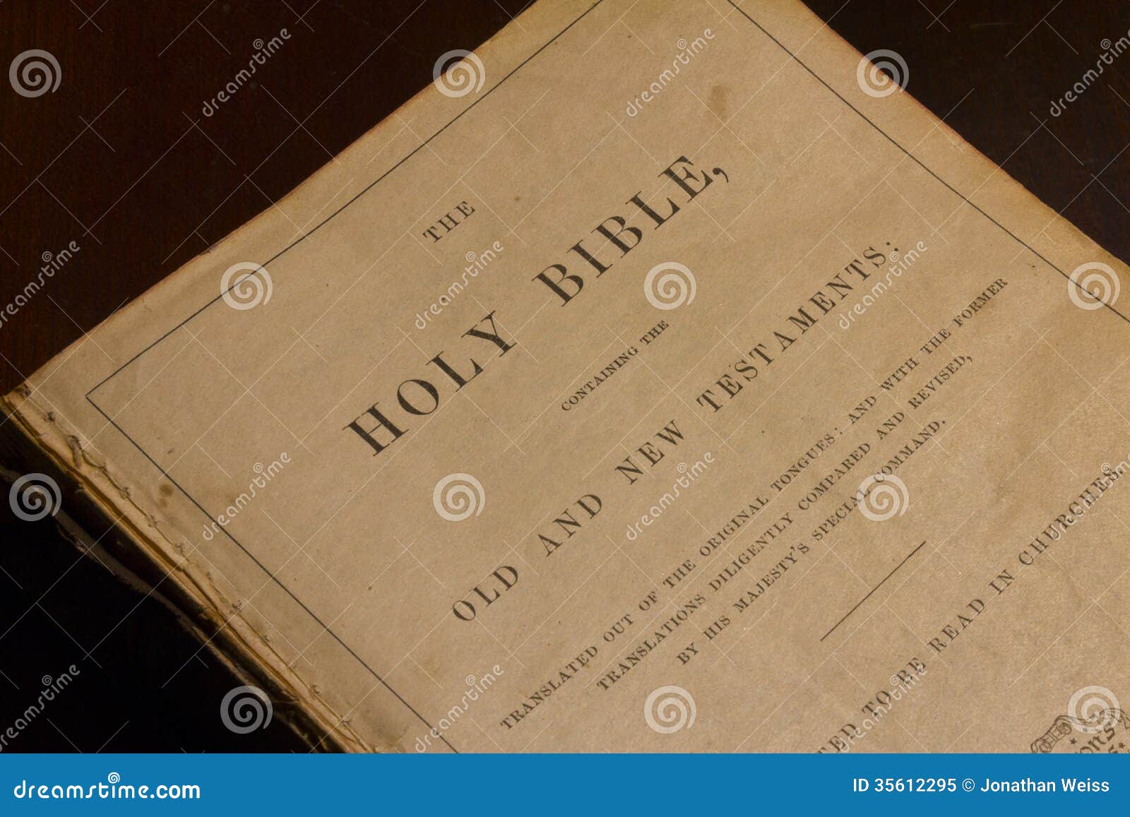 Title Page of Antique Bible Stock Image - Image of jesus, history: 35612295