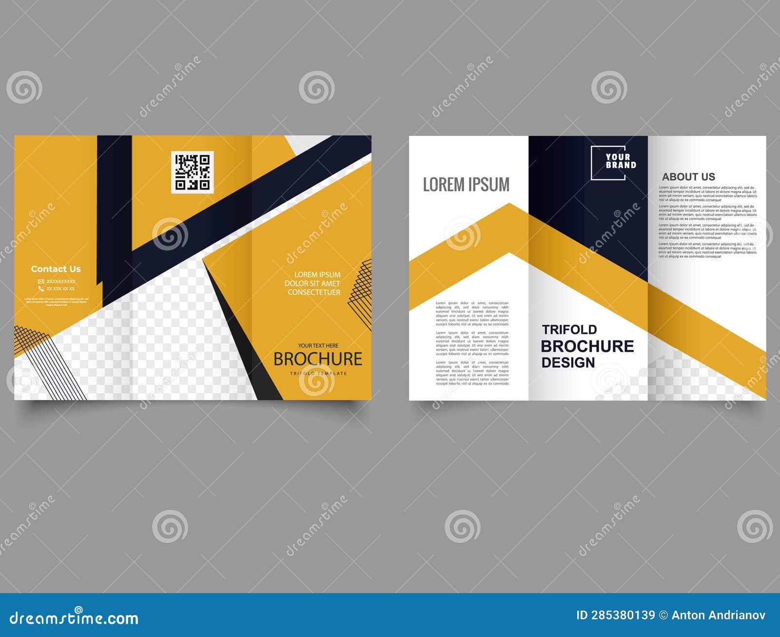 Title Page of Trifold Brochure. Vector Editable Template Stock ...