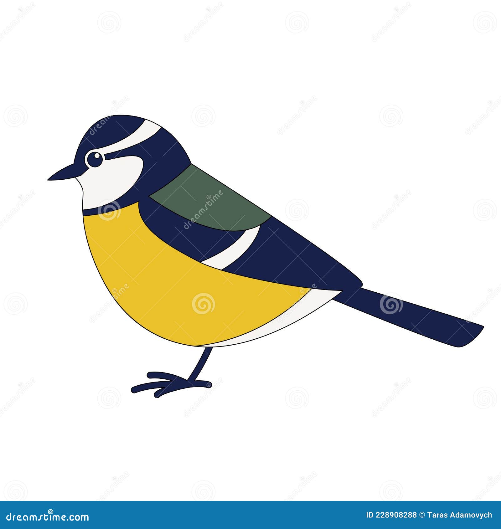 Titmouse Bird, Vector Illustration, Flat Style, Side Stock Vector ...