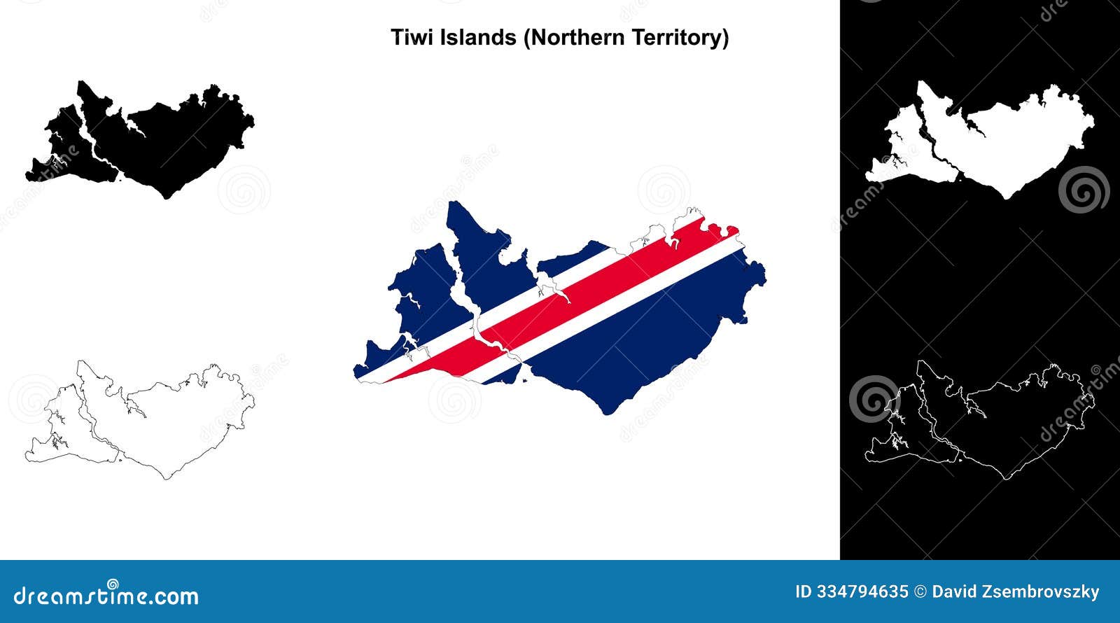 Tiwi Islands outline map stock illustration. Illustration of area ...