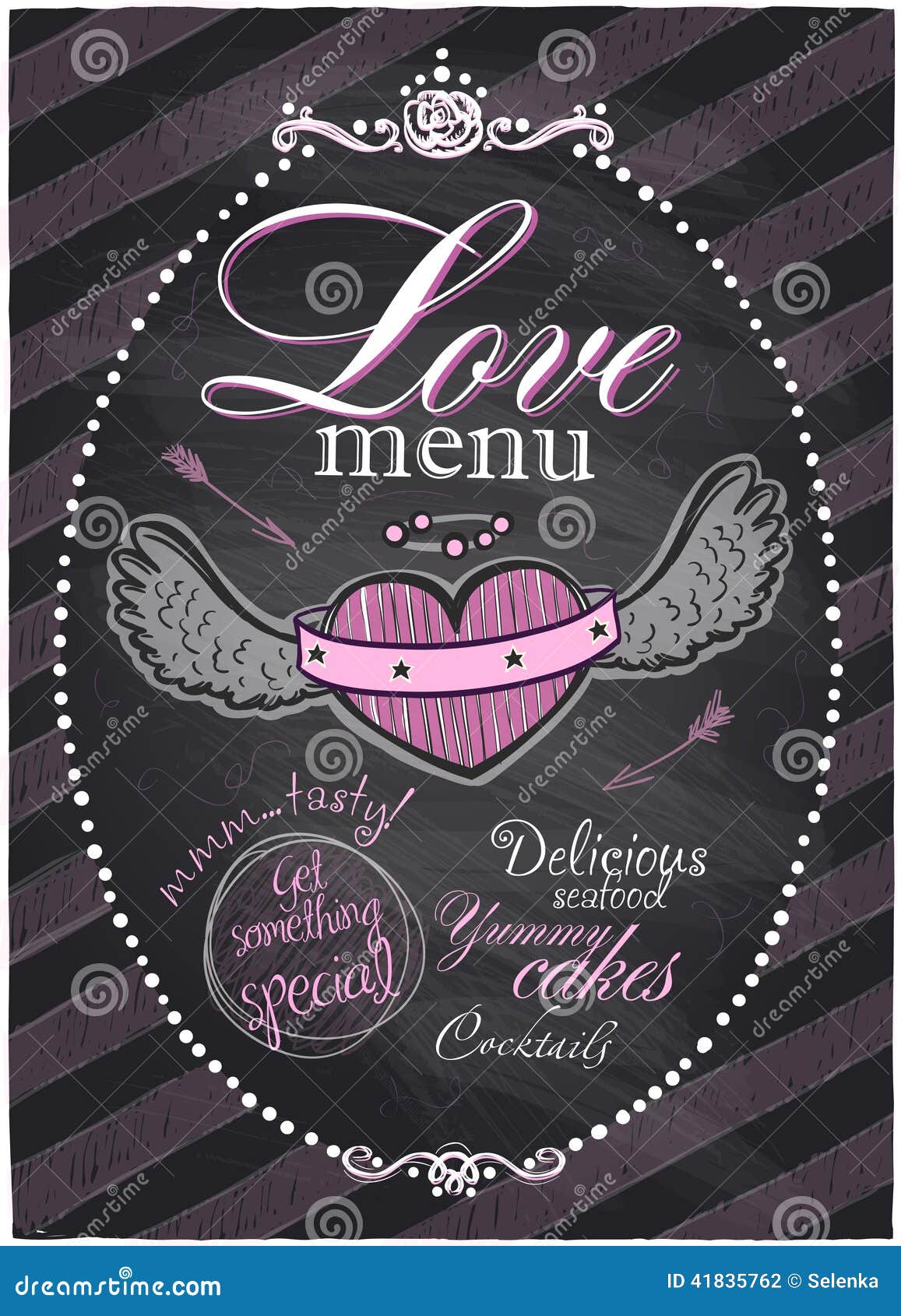 Tiza del menú del amor ilustración del vector. Ilustración de scrapbook ...