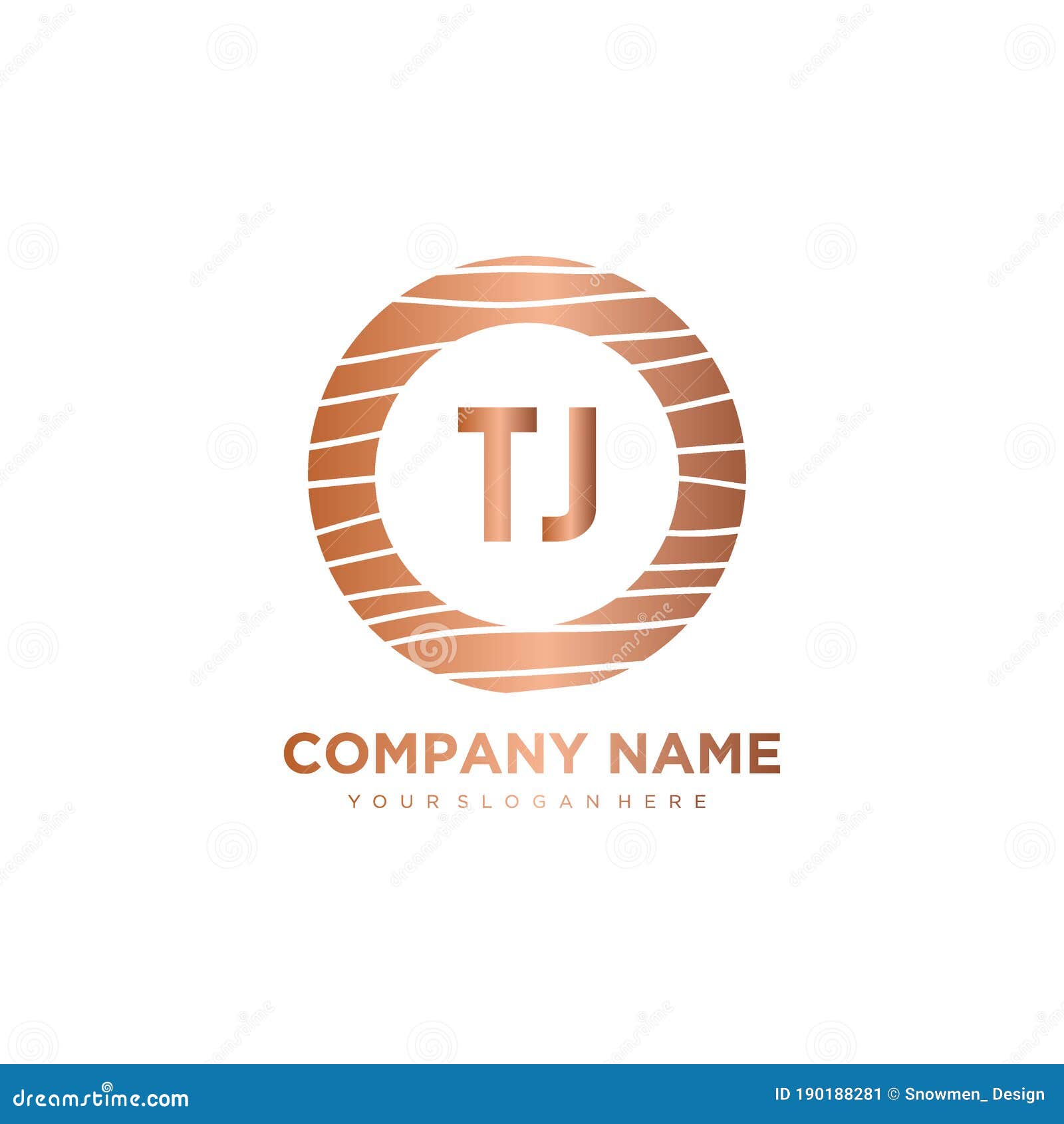 TJ Initial Letter Circle Wood Logo Template Vector Stock Vector ...