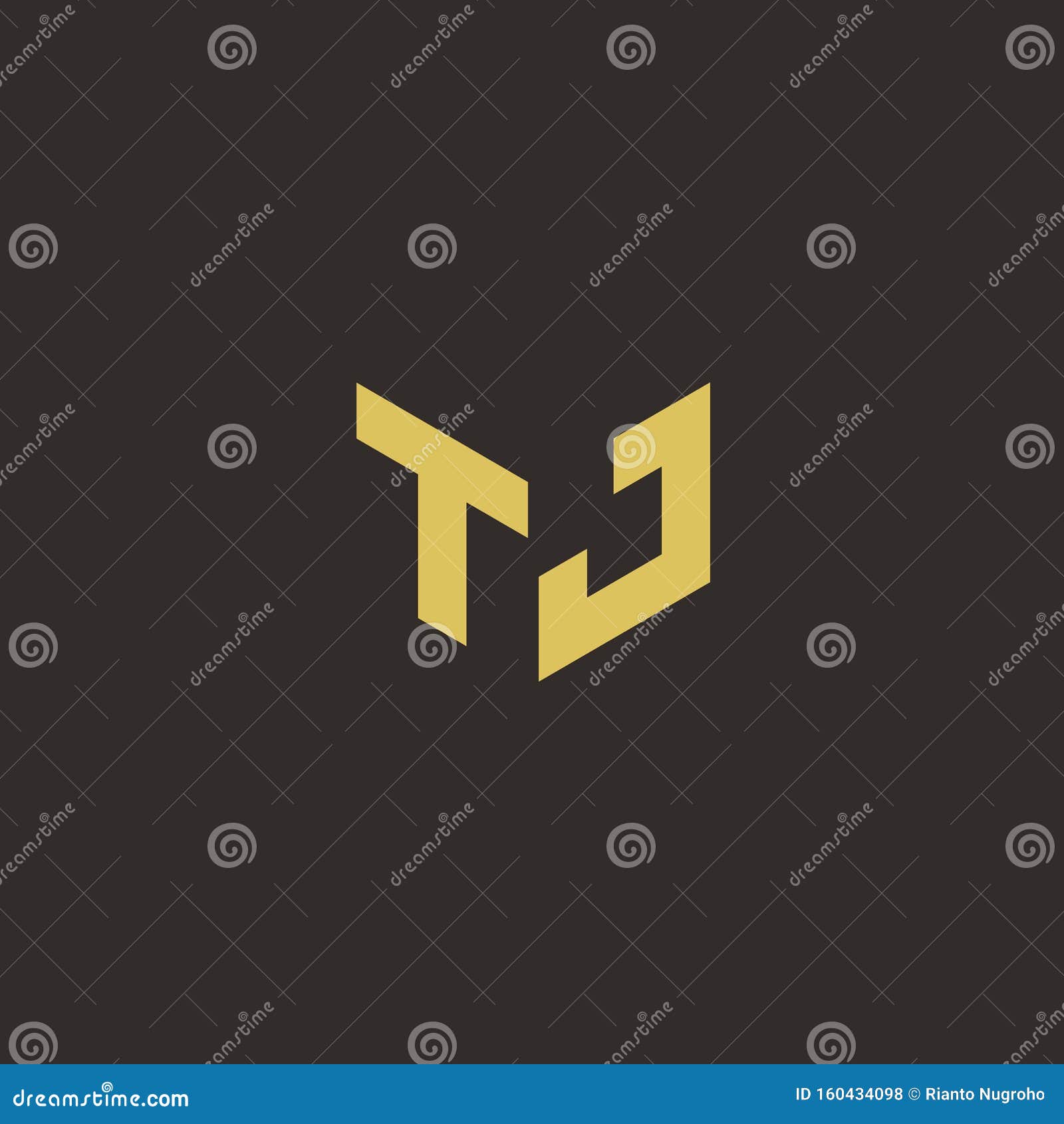 TJ Logo Letter Initial Logo Designs Template with Gold and Black ...