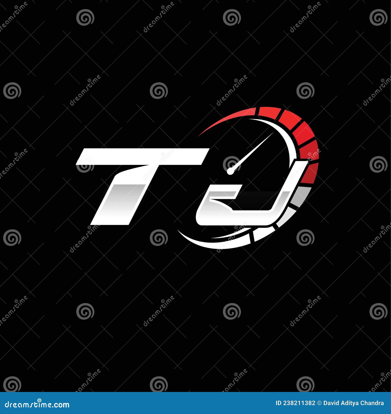 TJ Logo Letter Speed Meter Racing Style Stock Vector - Illustration of ...
